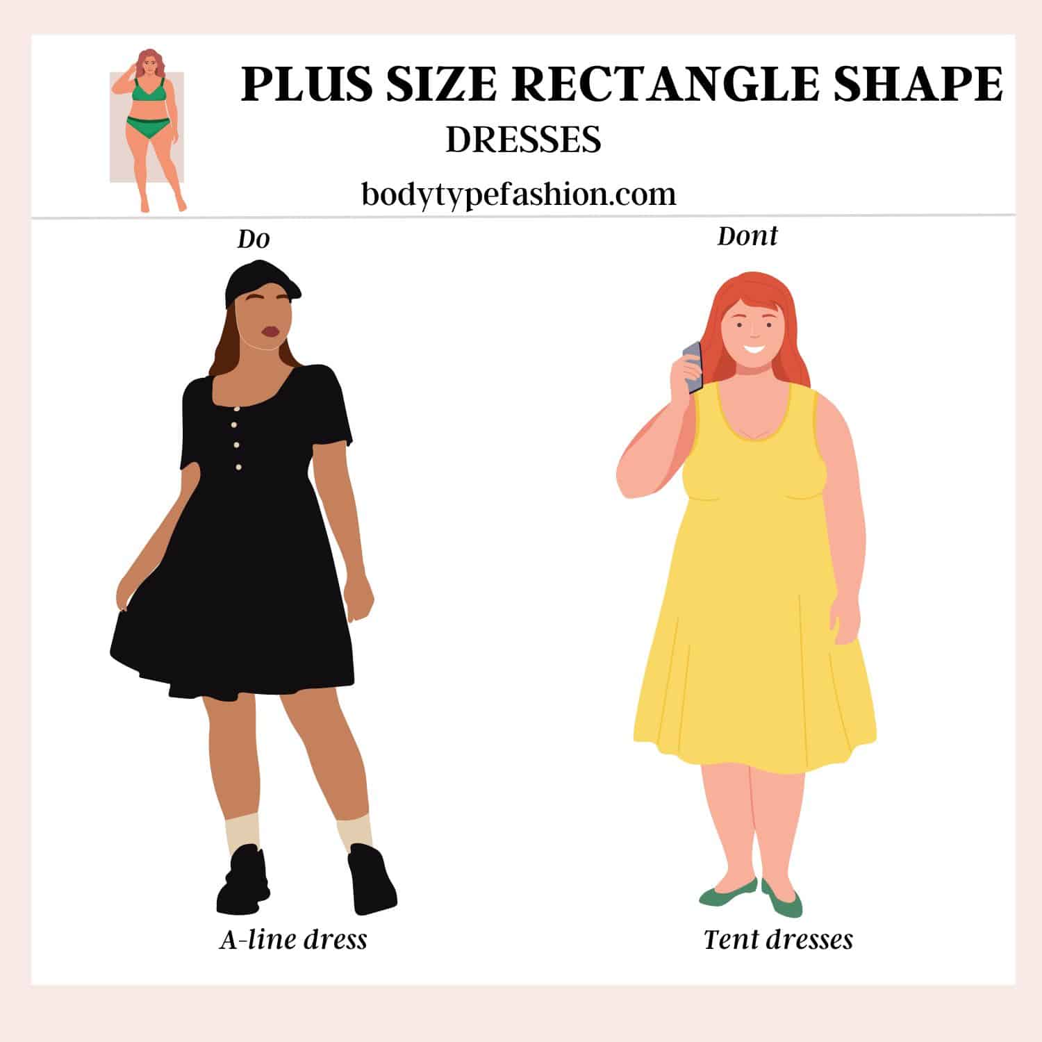 How to Dress Plus Size Rectangle Shape - Fashion for Your Body Type