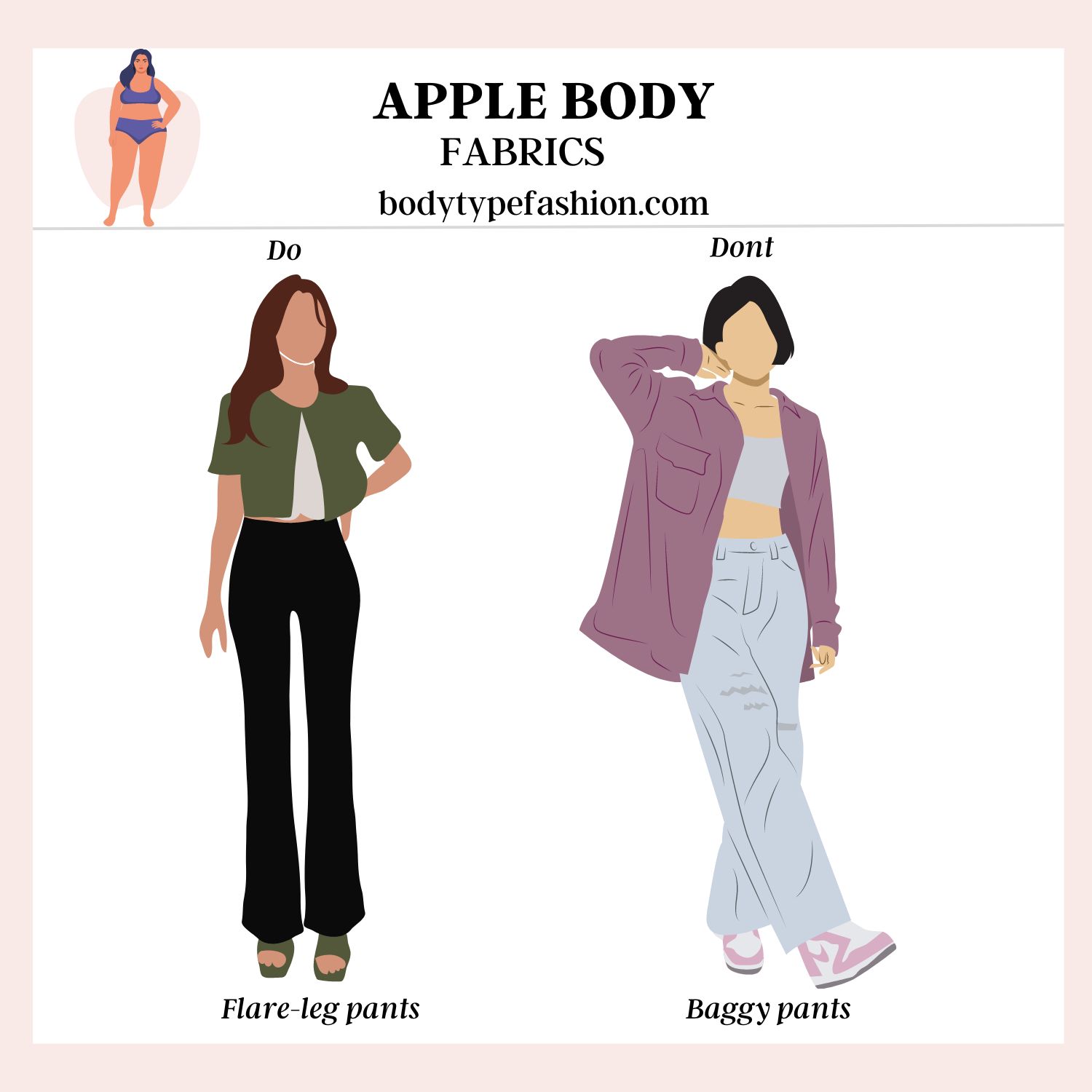 The Golden Dressing Rules for The Apple shape - Fashion for Your Body Type