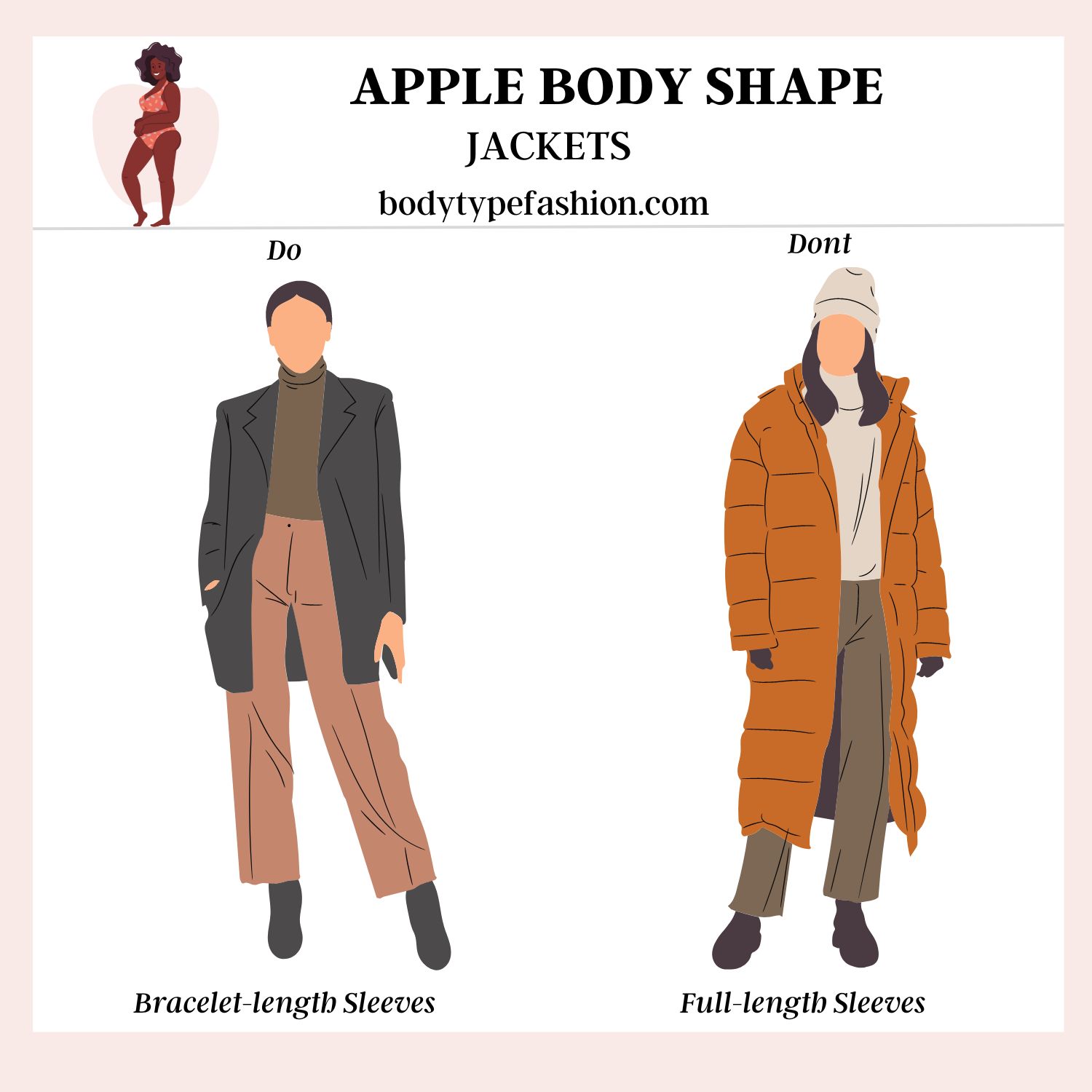 How to Choose Jackets for the Apple Body Shape - Fashion for Your Body Type
