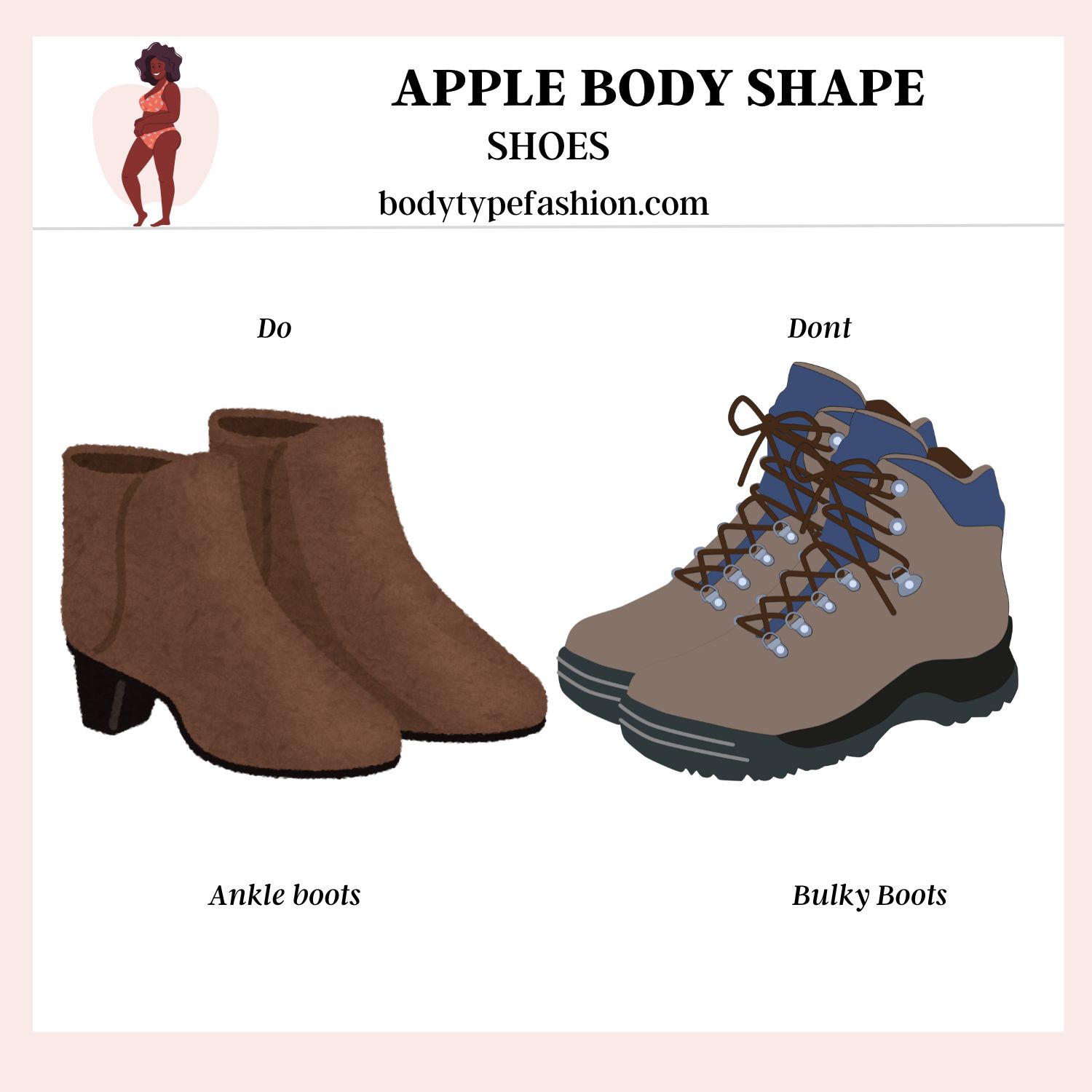 How to Choose Shoes for the Apple Body Shape - Fashion for Your Body Type