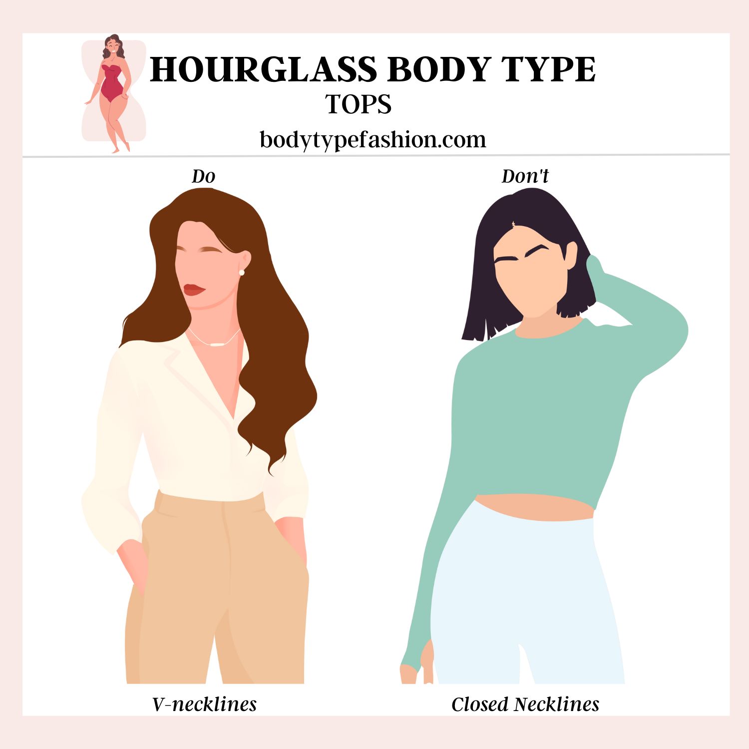How to Choose Tops for Hourglass Body Type - Fashion for Your Body Type