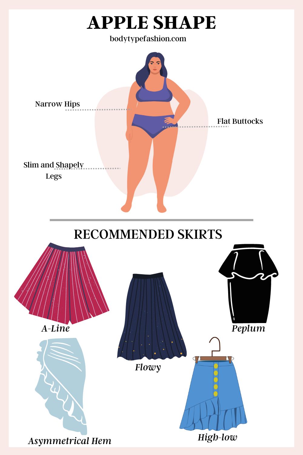 How to Choose Skirts for the Apple Body Shape - Fashion for Your Body Type