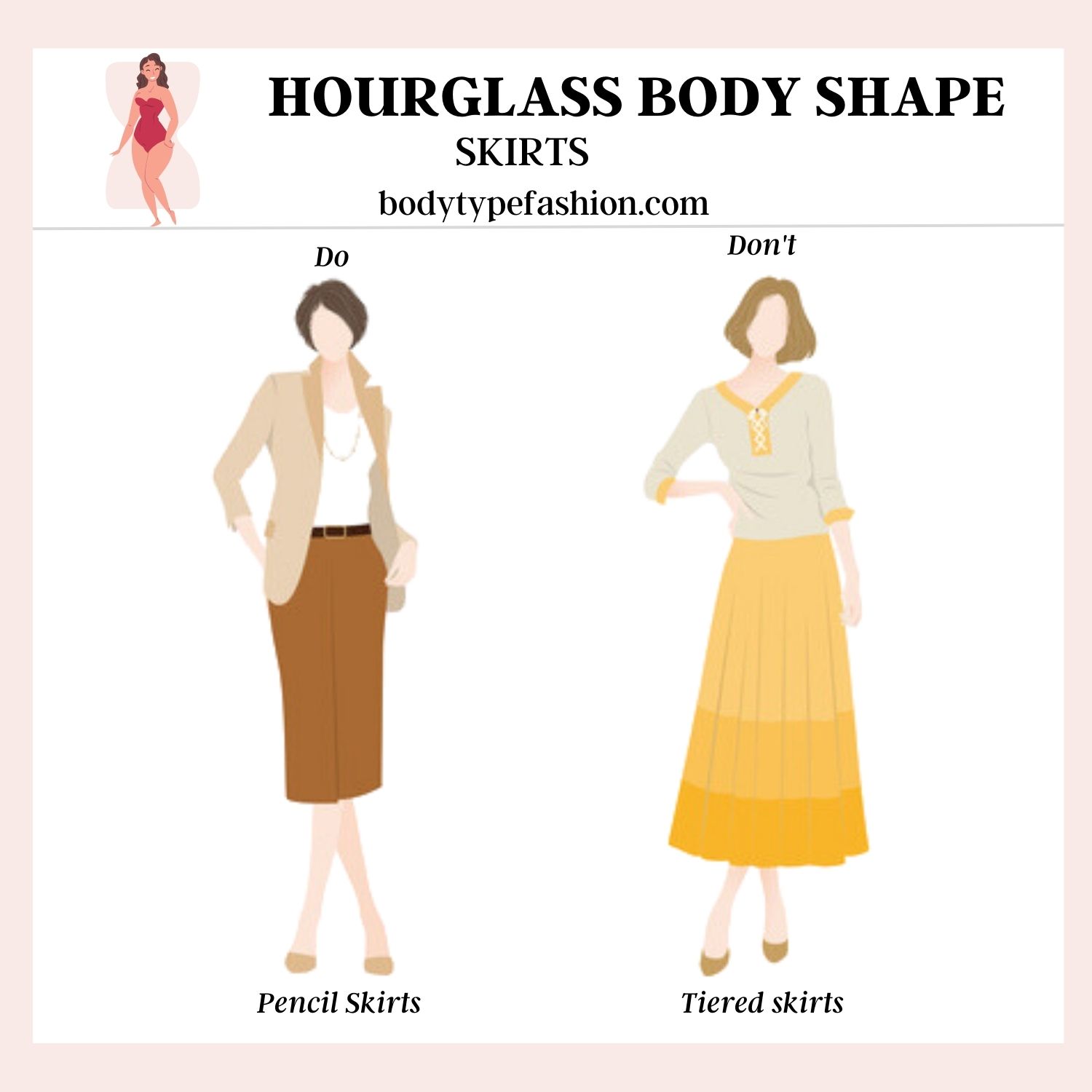 How to Choose Skirts for Hourglass Body Type - Fashion for Your Body Type