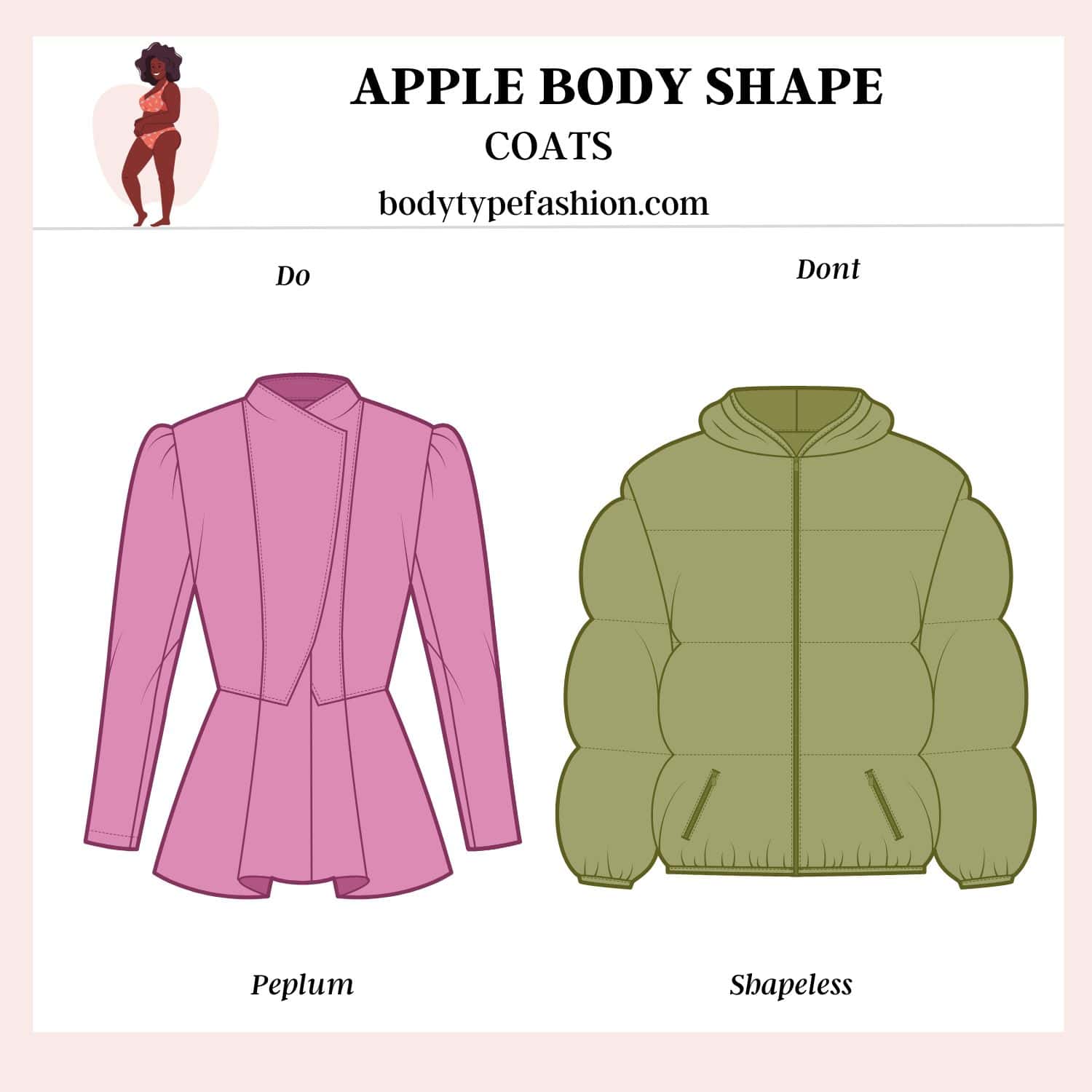 How to Choose Coats for the Apple Body Shape - Fashion for Your Body Type