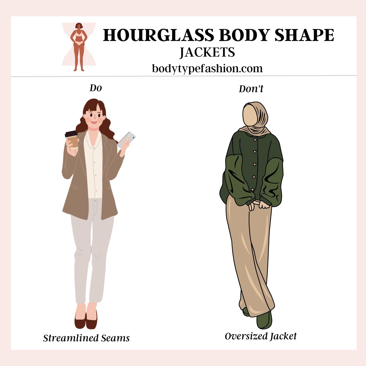 How to Choose Jackets for Hourglass Body Type - Fashion for Your Body Type