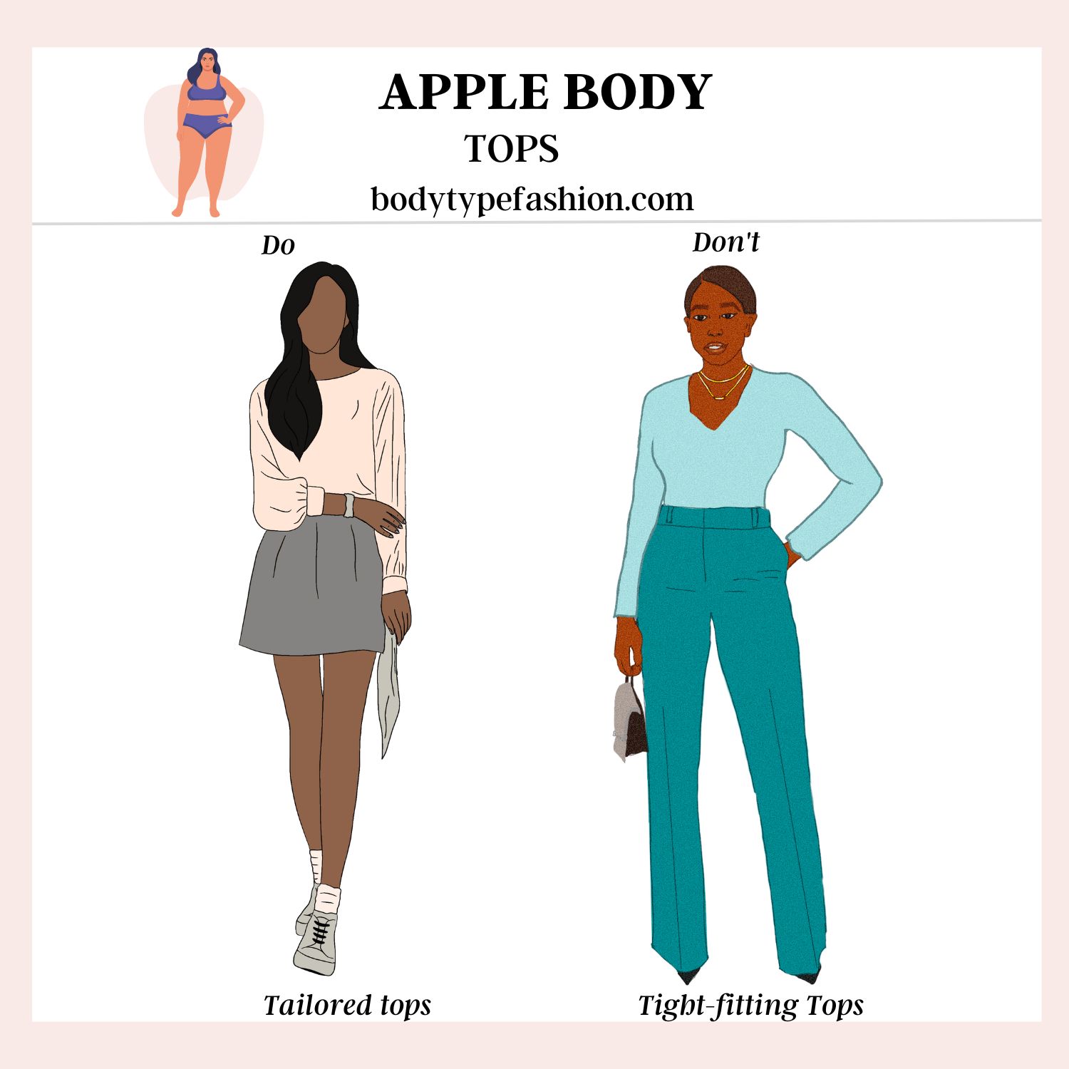 Fashion Mistakes to Avoid for Apple Shape - Fashion for Your Body Type