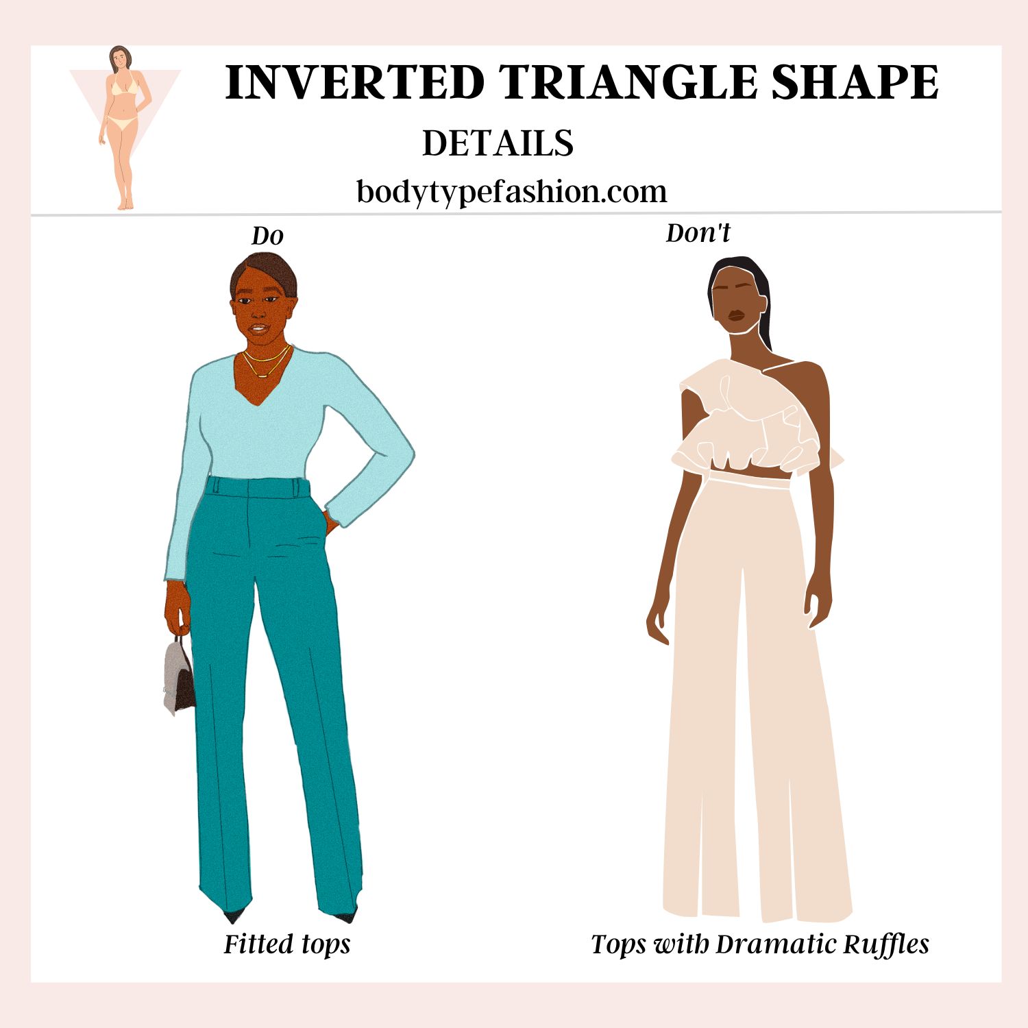Fashion Mistakes to Avoid for the Inverted Triangle Shape - Fashion for ...