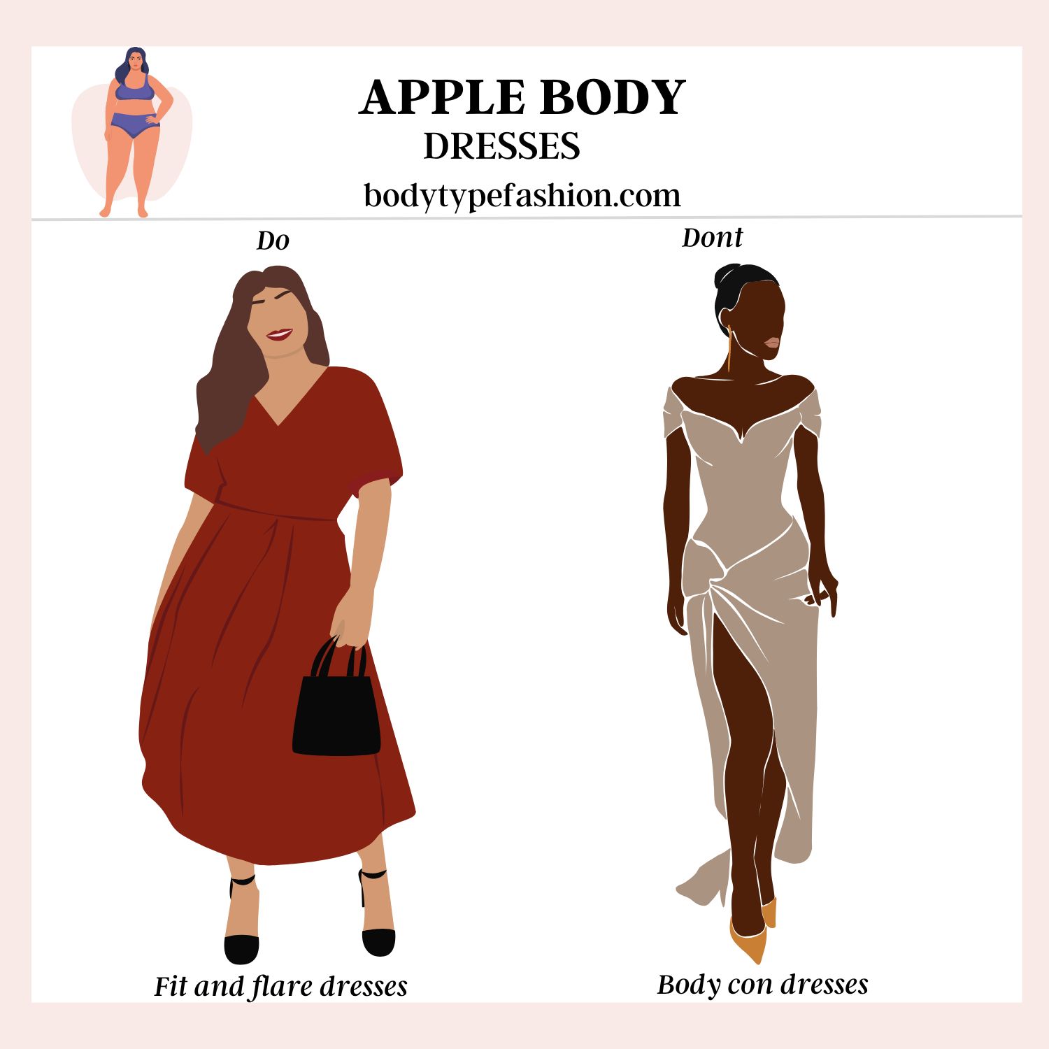 The Golden Dressing Rules for The Apple shape - Fashion for Your Body Type
