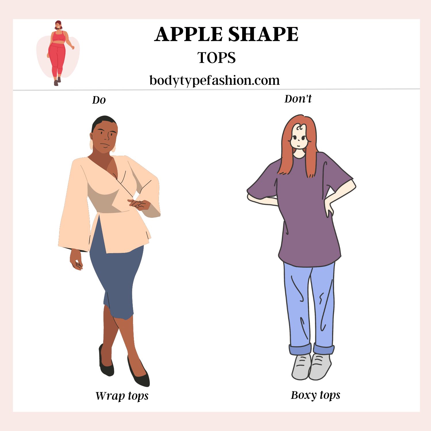 How to Choose Tops for the Apple Body Shape - Fashion for Your Body Type