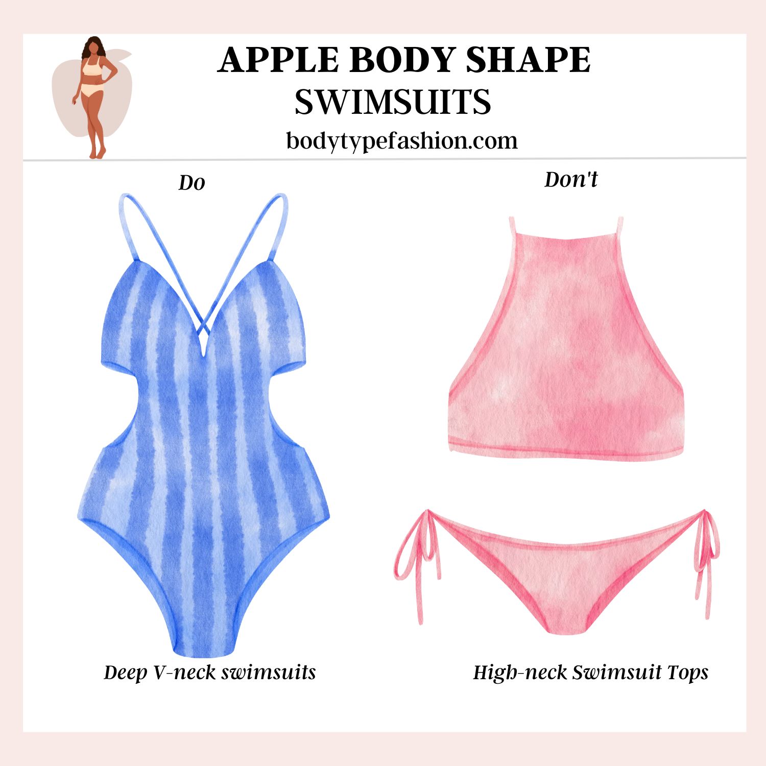 Best Swimsuit Styles for Apple Body Shape - Fashion for Your Body Type