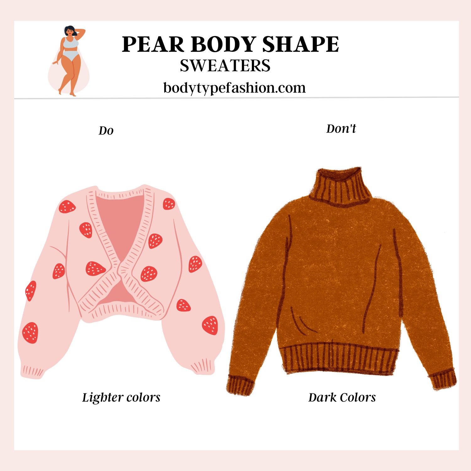 How to Choose Sweaters for Pear Body Shape - Fashion for Your Body Type