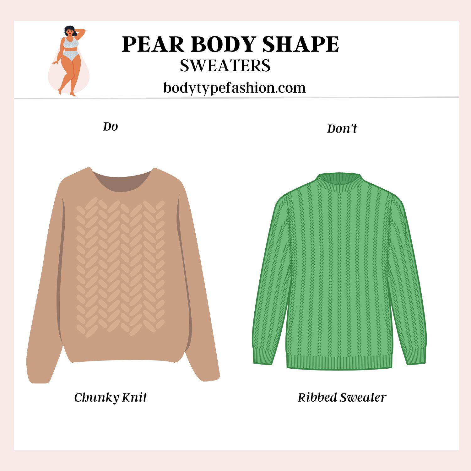 How to Choose Sweaters for Pear Body Shape - Fashion for Your Body Type