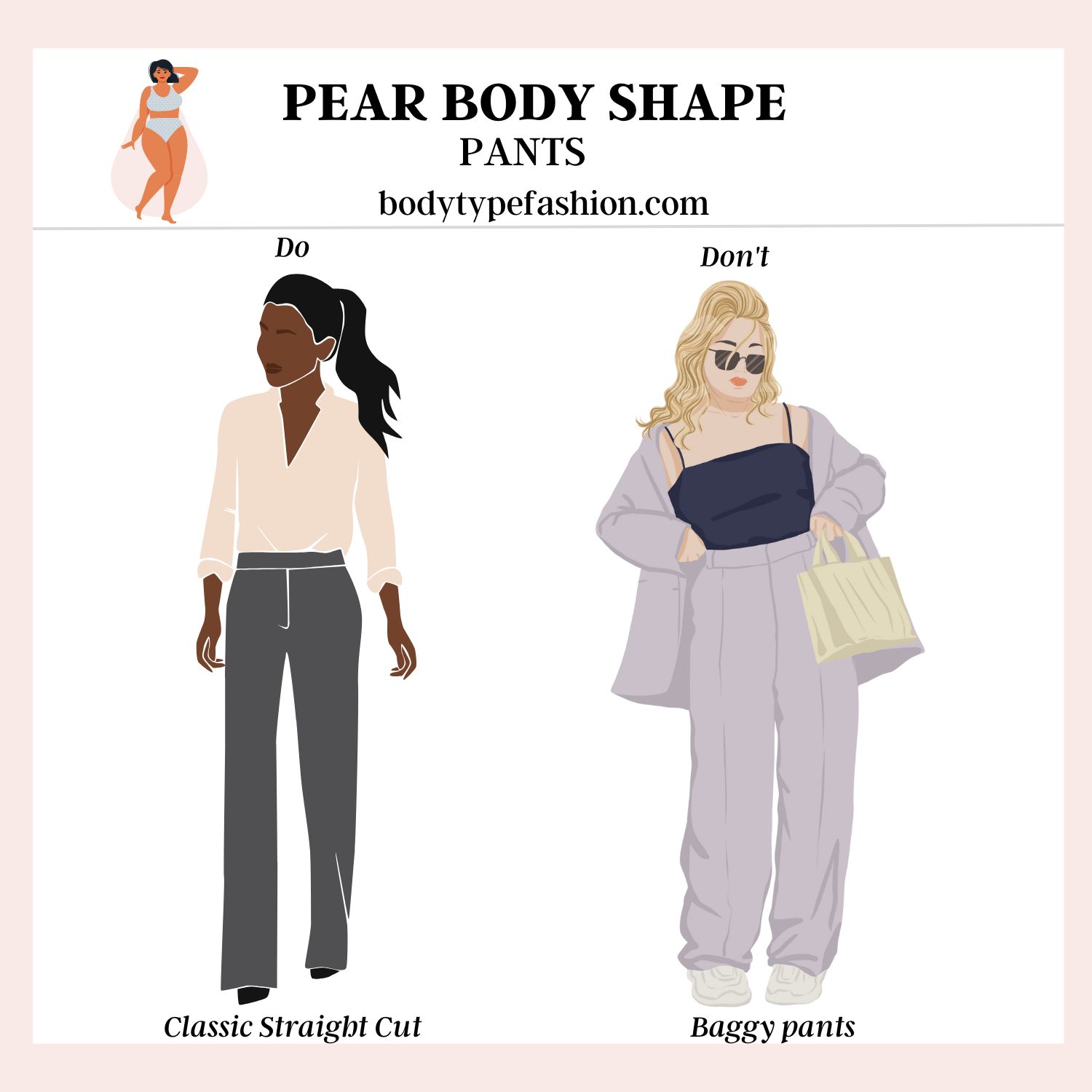 How to Choose Pants for Pear Body Shape - Fashion for Your Body Type