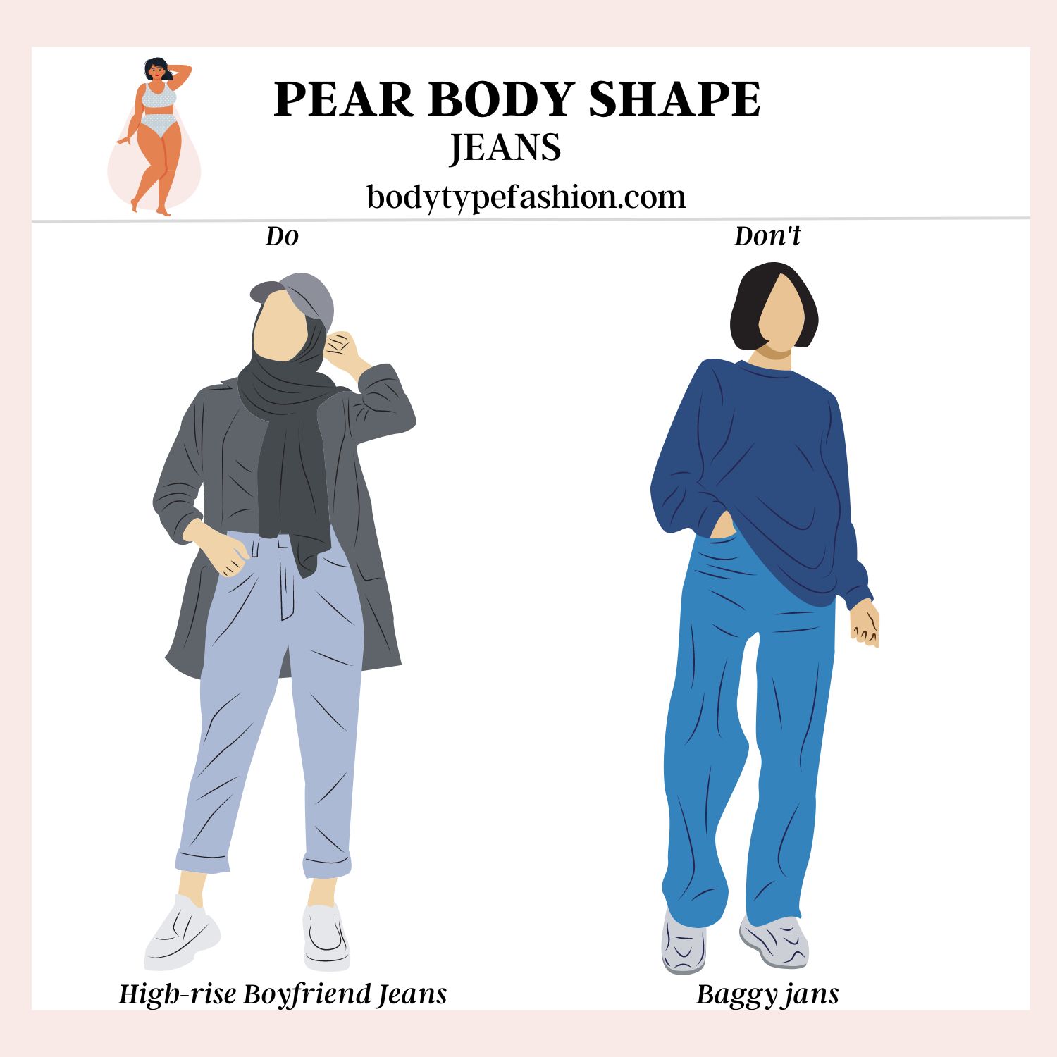 The Best Jeans Styles for Pear Body Shape - Fashion for Your Body Type