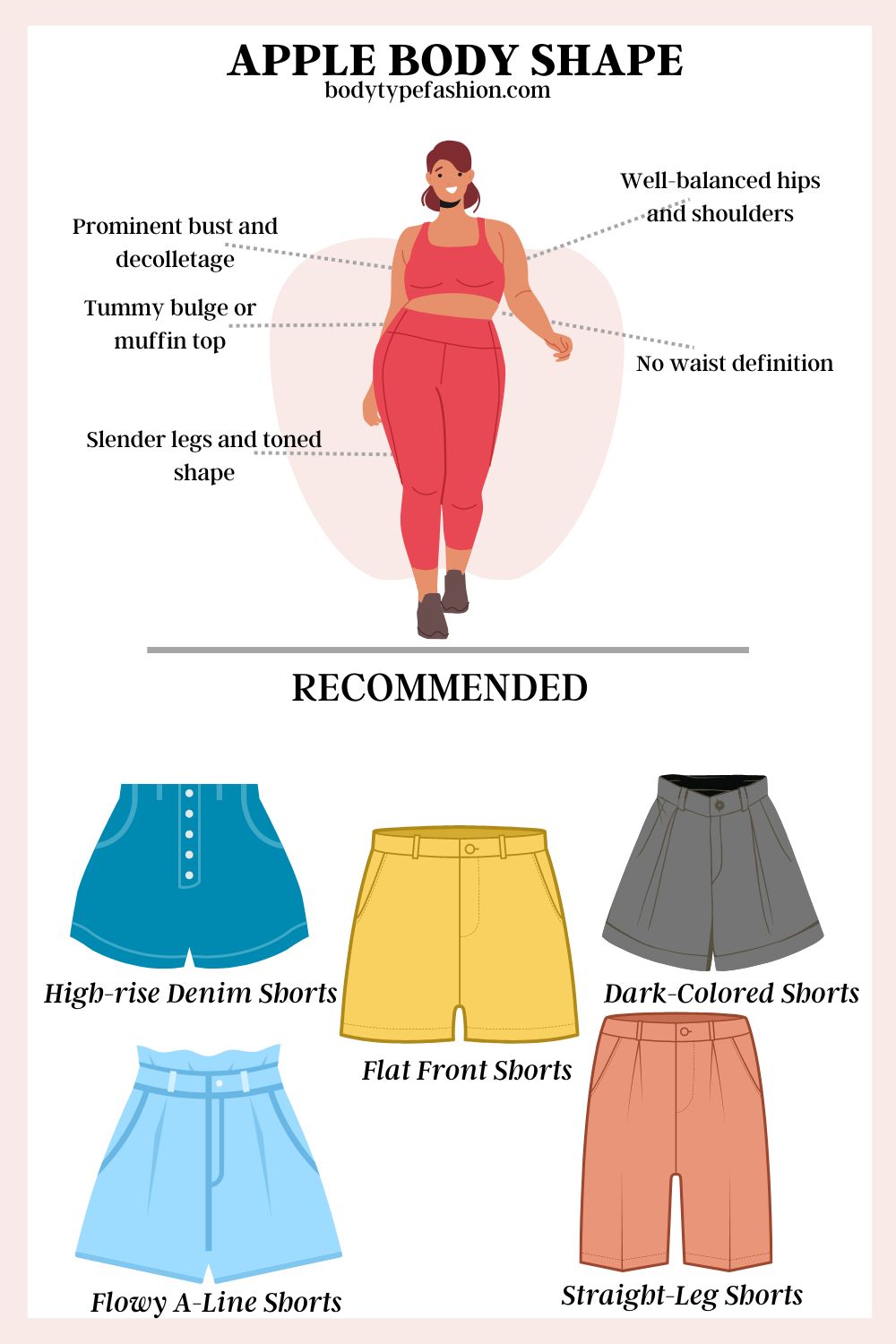 How to Choose Shorts for Apple Body Shape - Fashion for Your Body Type