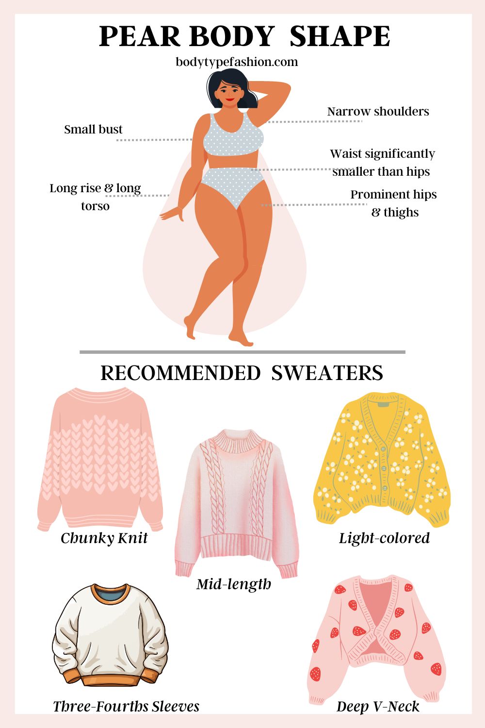 How to Choose Sweaters for Pear Body Shape - Fashion for Your Body Type