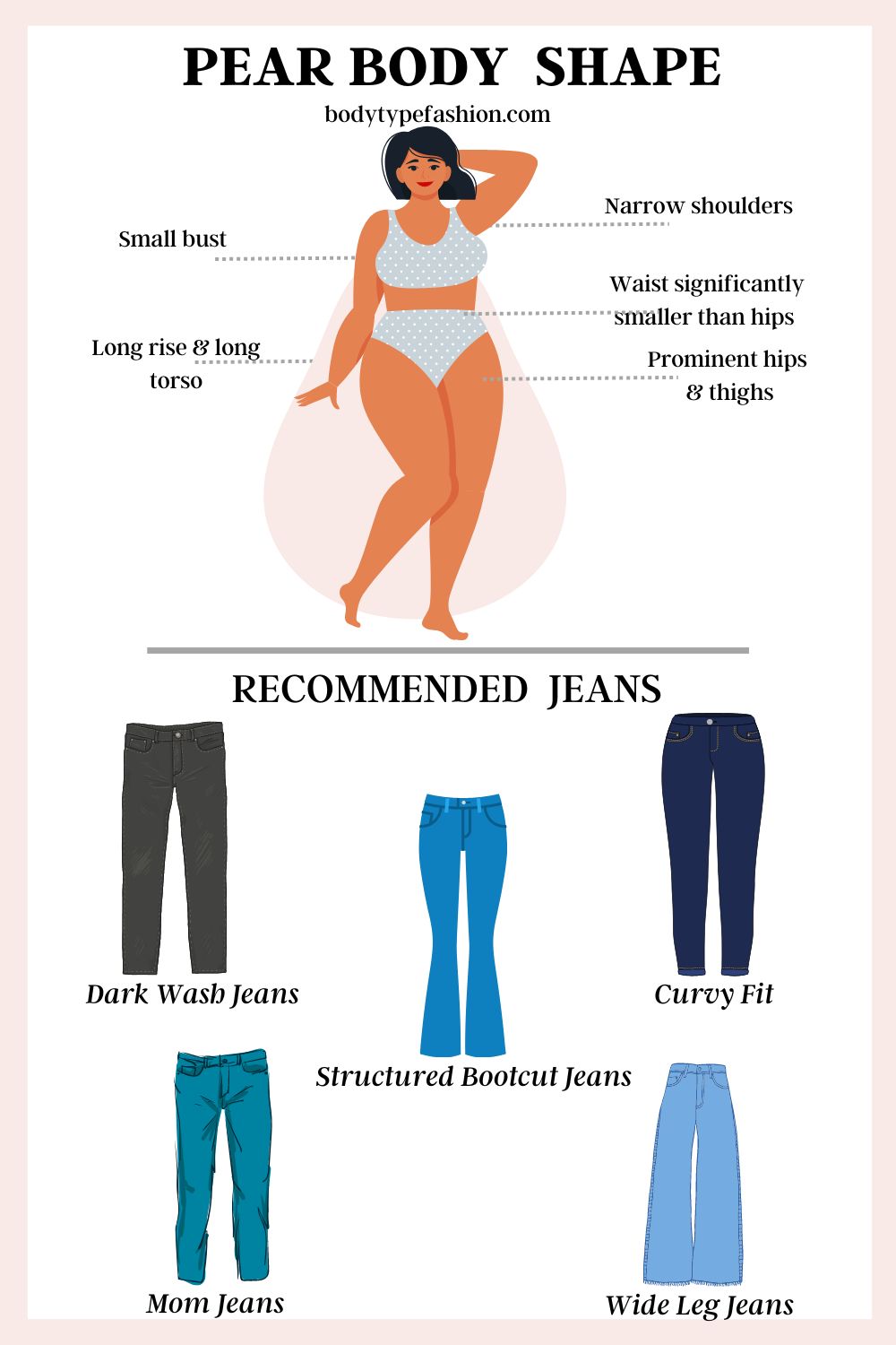 The Best Jeans Styles for Pear Body Shape - Fashion for Your Body Type