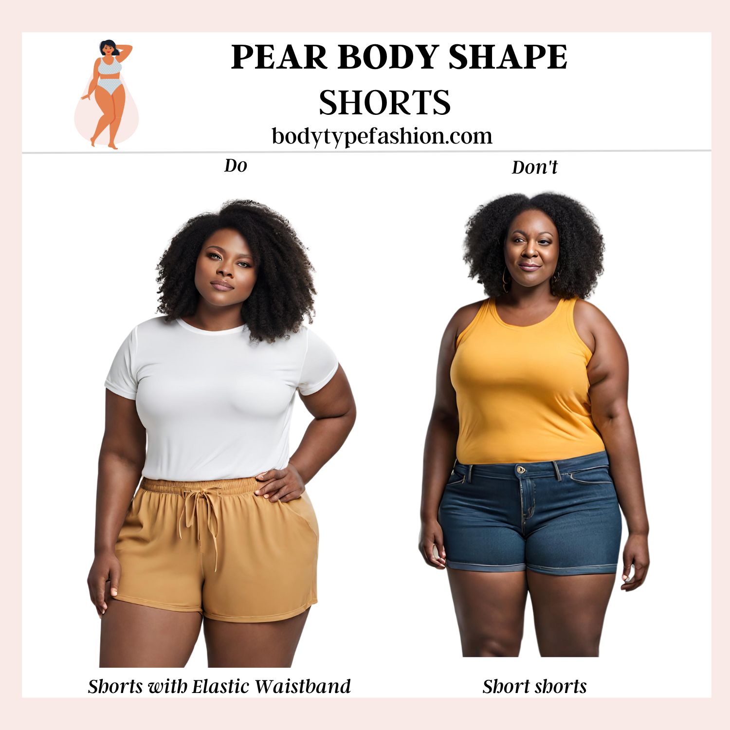 How to Choose Shorts for Pear Body Shape - Fashion for Your Body Type