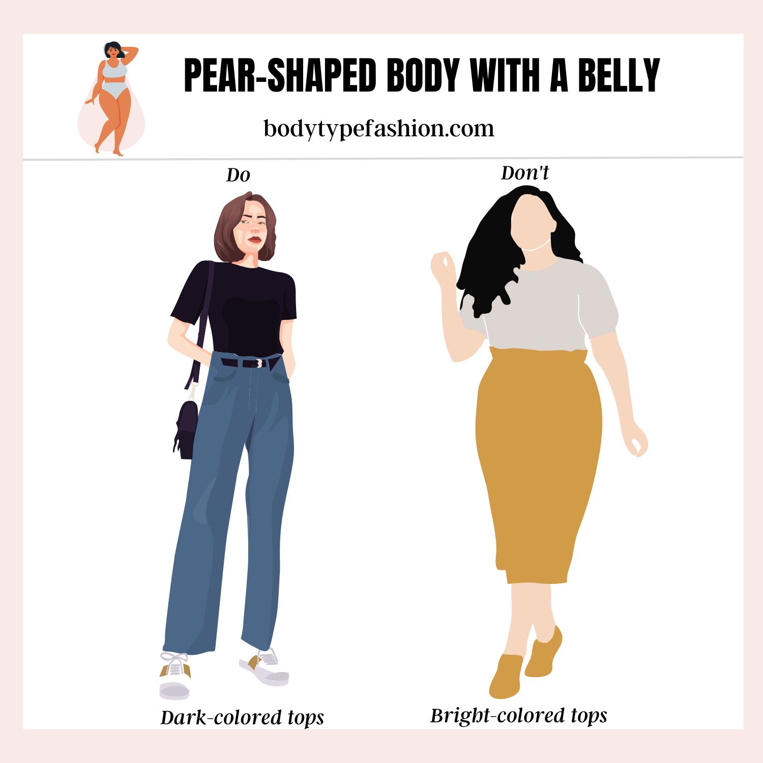 How to Dress a Pear Shaped Body with a Belly (The Comprehensive Guide ...