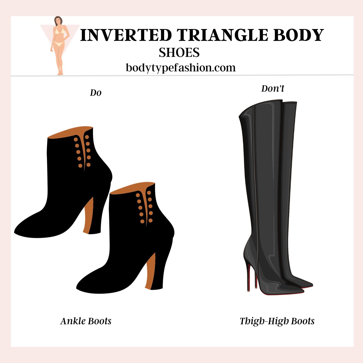Best shoes for Inverted Triangle Body Shape - Fashion for Your Body Type