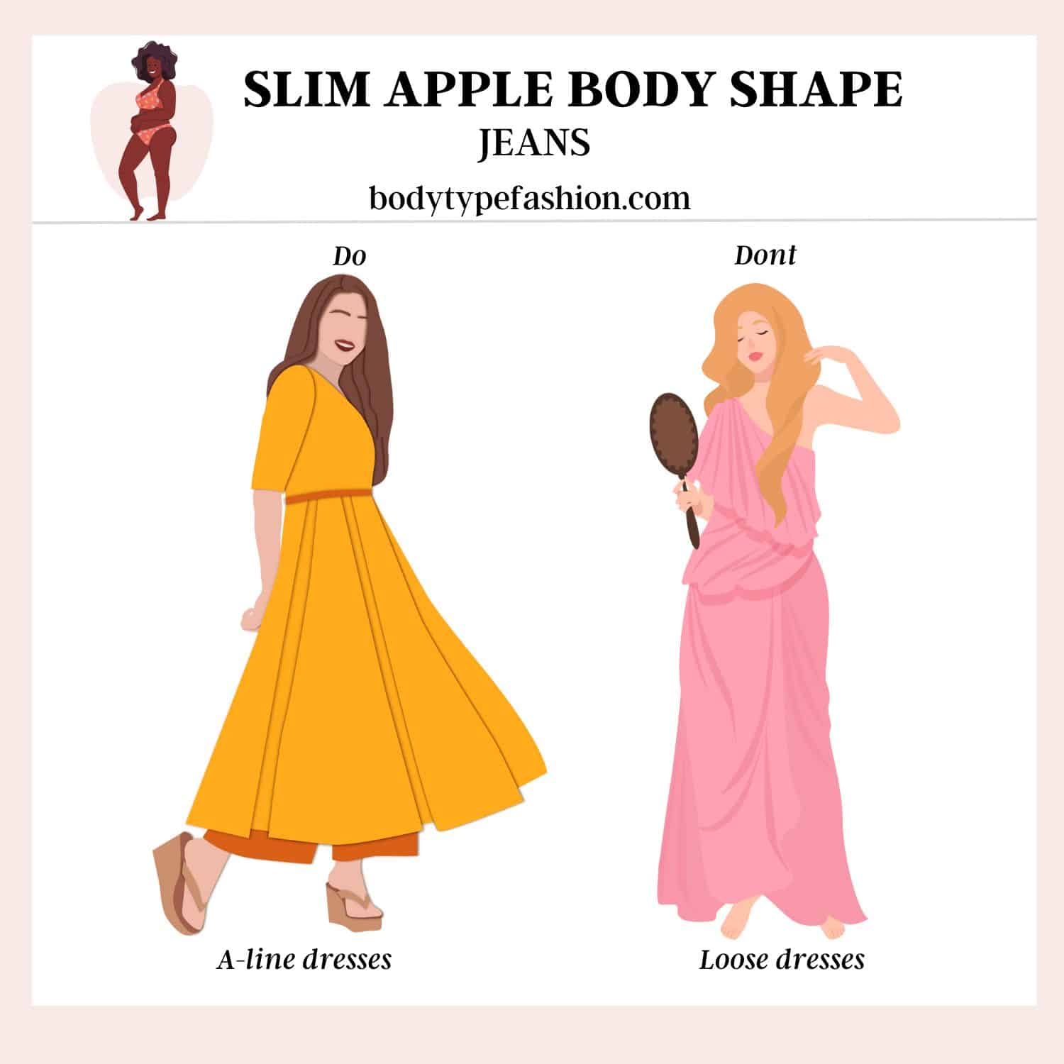 How to dress slim Apple body shape - Fashion for Your Body Type