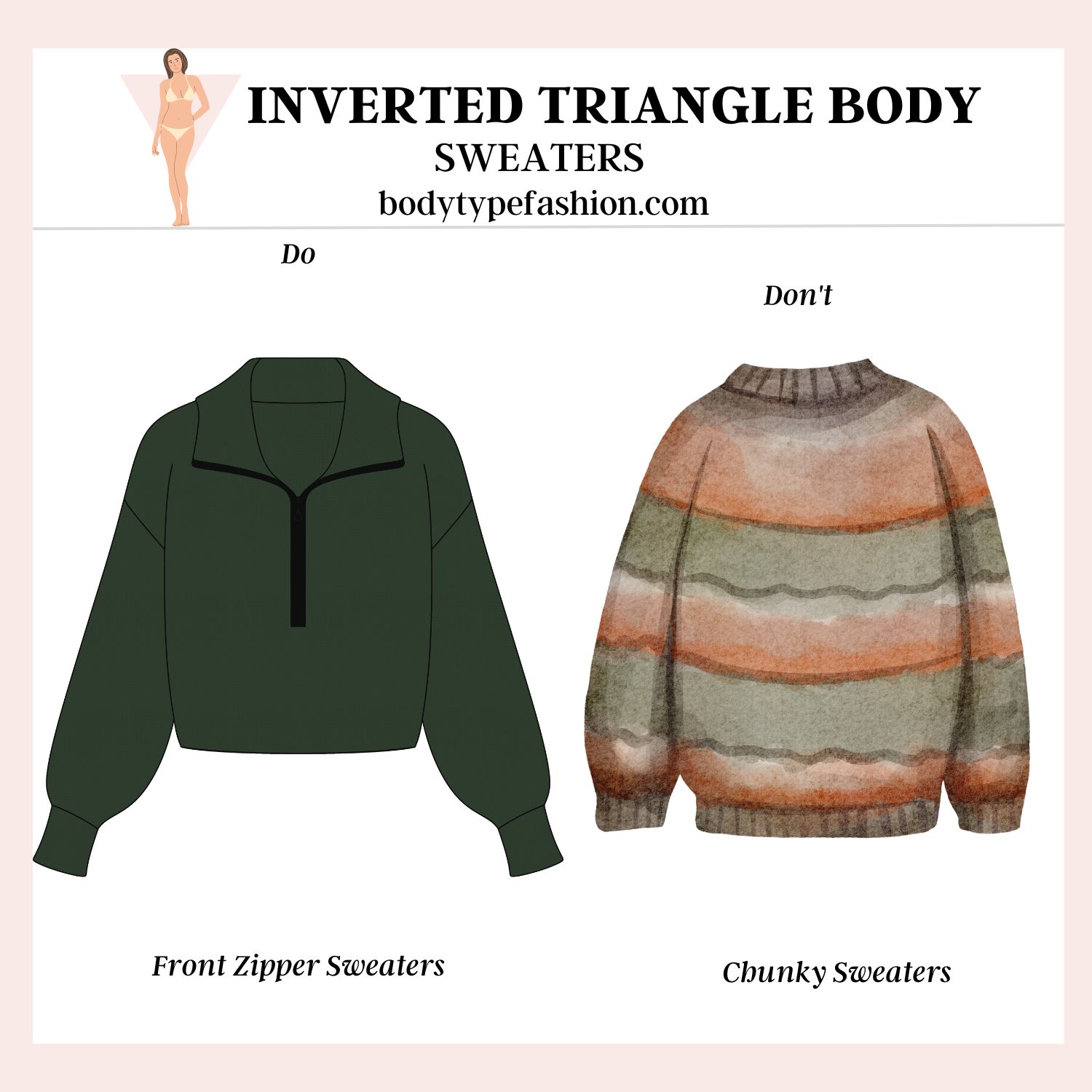 Best Sweater Styles for Inverted Triangle Body Shape - Fashion for Your ...