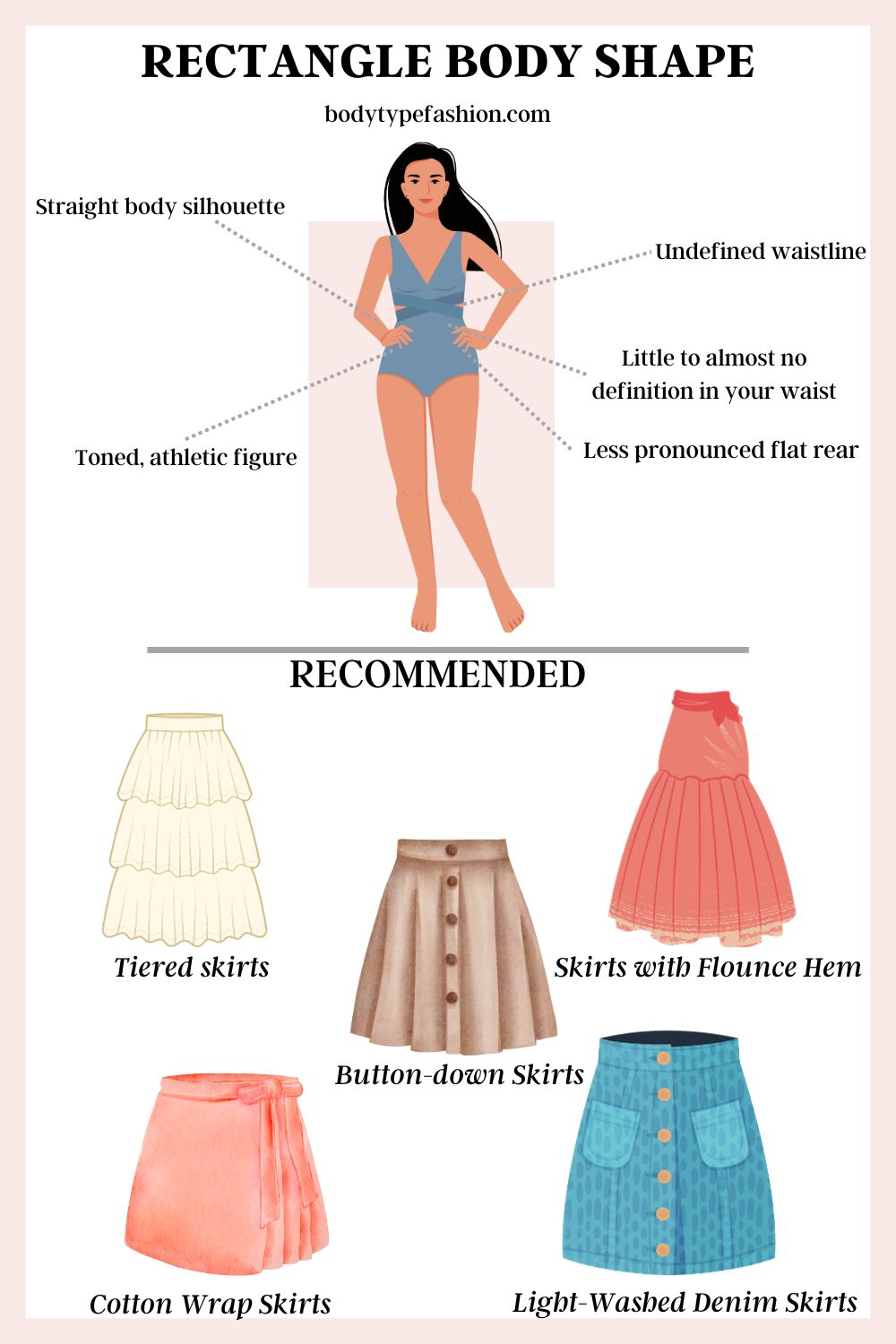 How to Choose Skirts for the Rectangle Body Shape - Fashion for Your ...