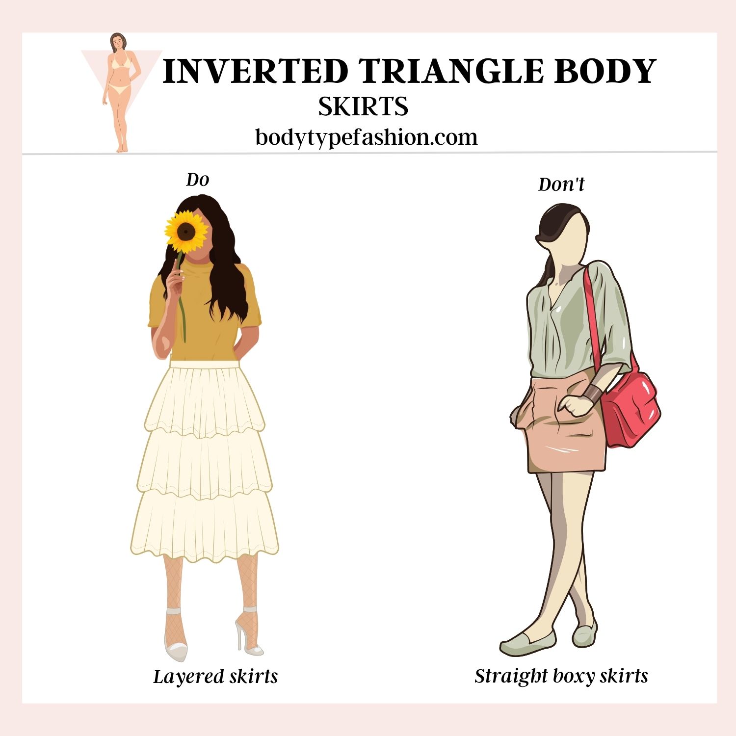 Best Skirt Styles for Inverted Triangle Body Shape - Fashion for Your ...