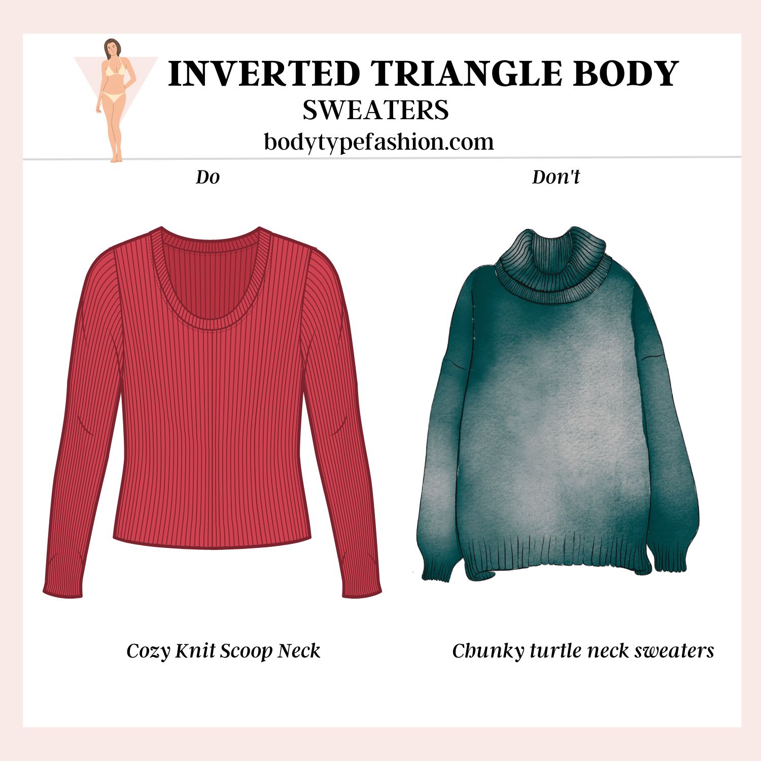 Best Sweater Styles for Inverted Triangle Body Shape - Fashion for Your ...