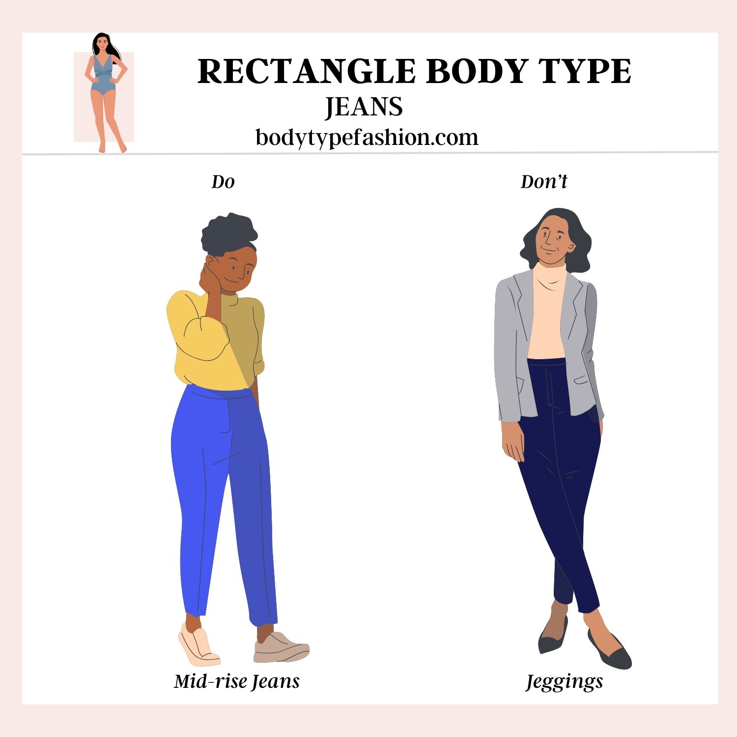 Best Jeans for Rectangle Body Shape - Fashion for Your Body Type
