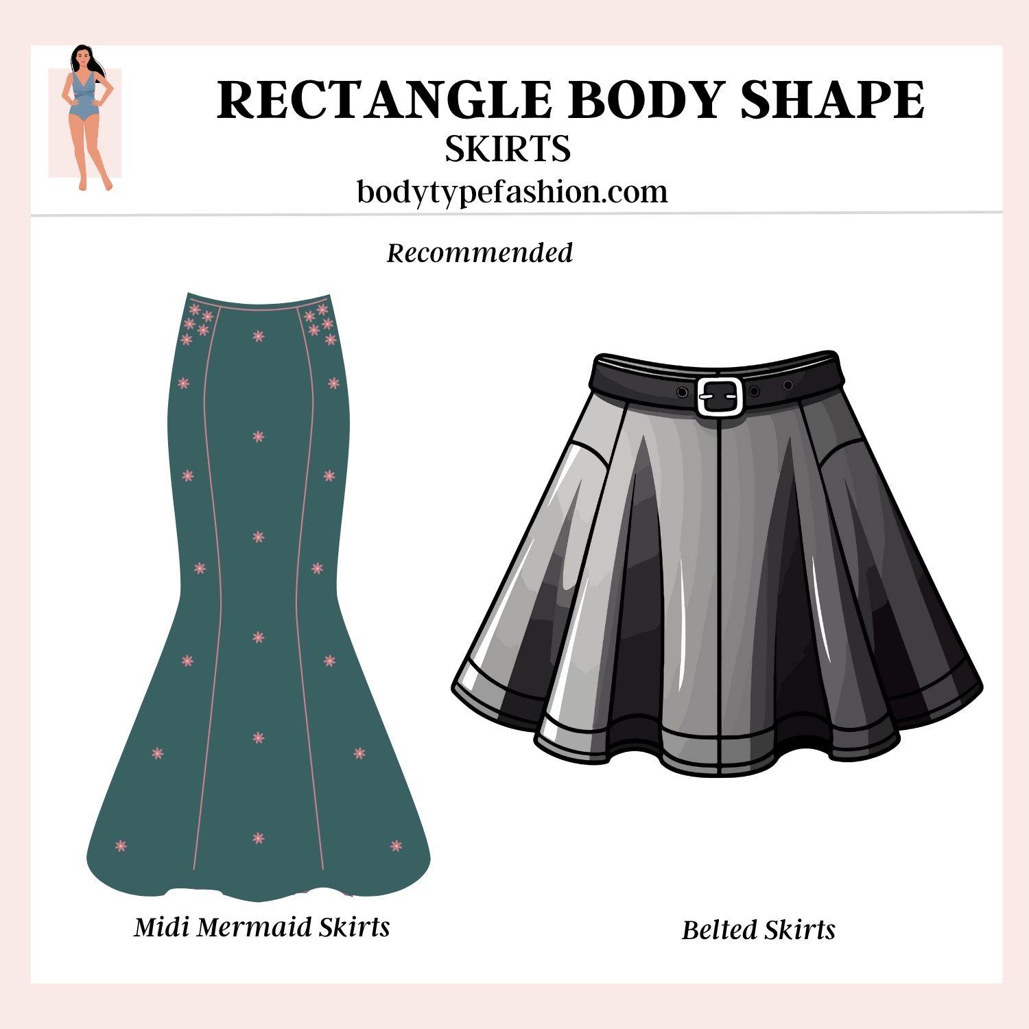 How to Choose Skirts for the Rectangle Body Shape - Fashion for Your ...