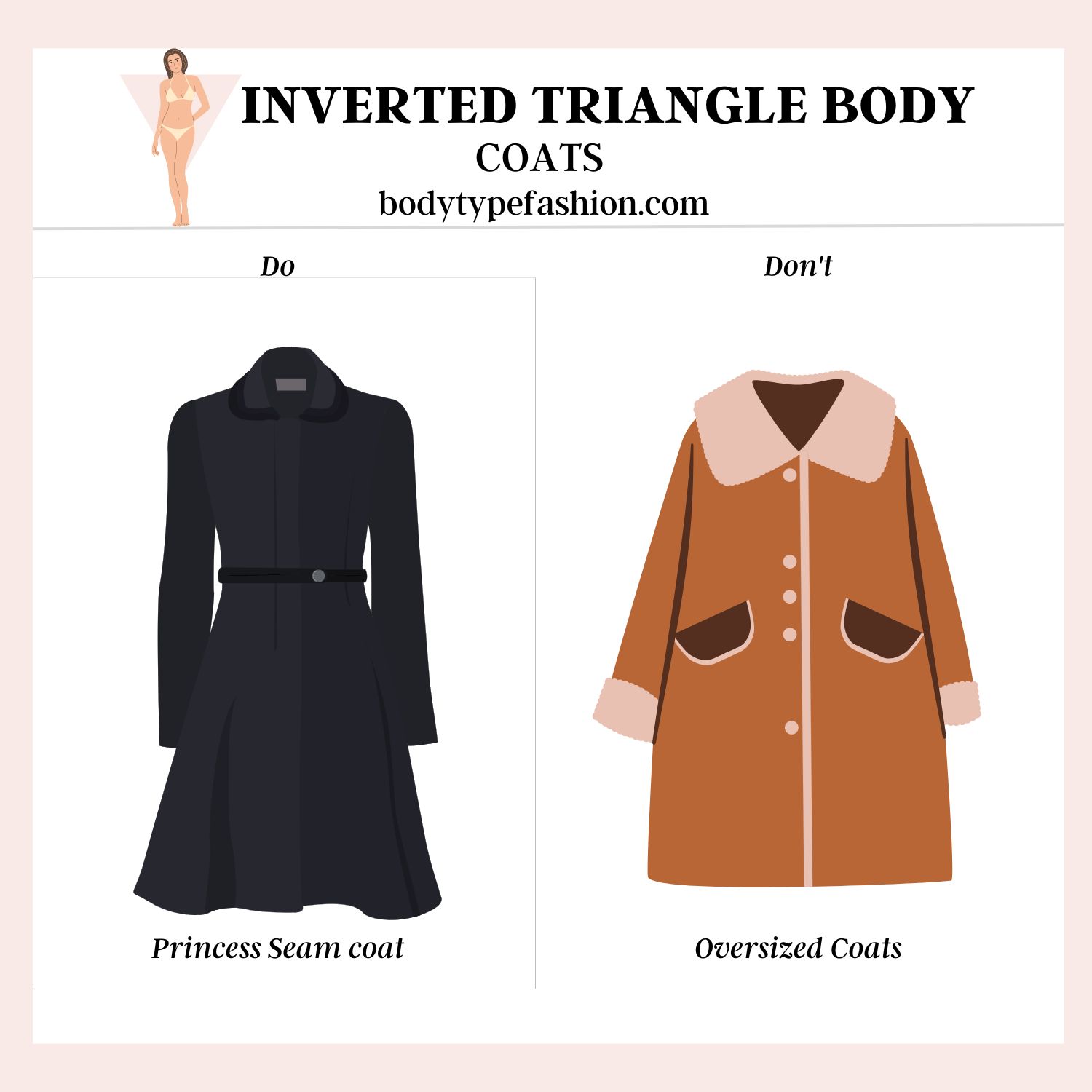Best Coat Styles for Inverted Triangle Body Shape - Fashion for Your Body Type
