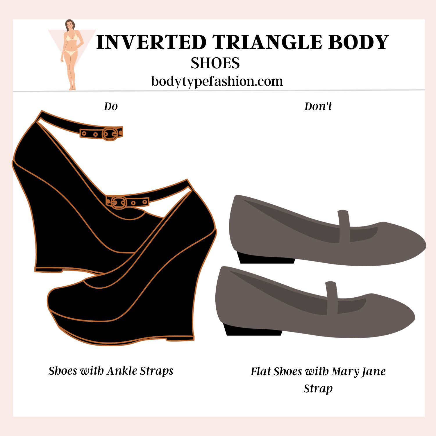 Best shoes for Inverted Triangle Body Shape - Fashion for Your Body Type