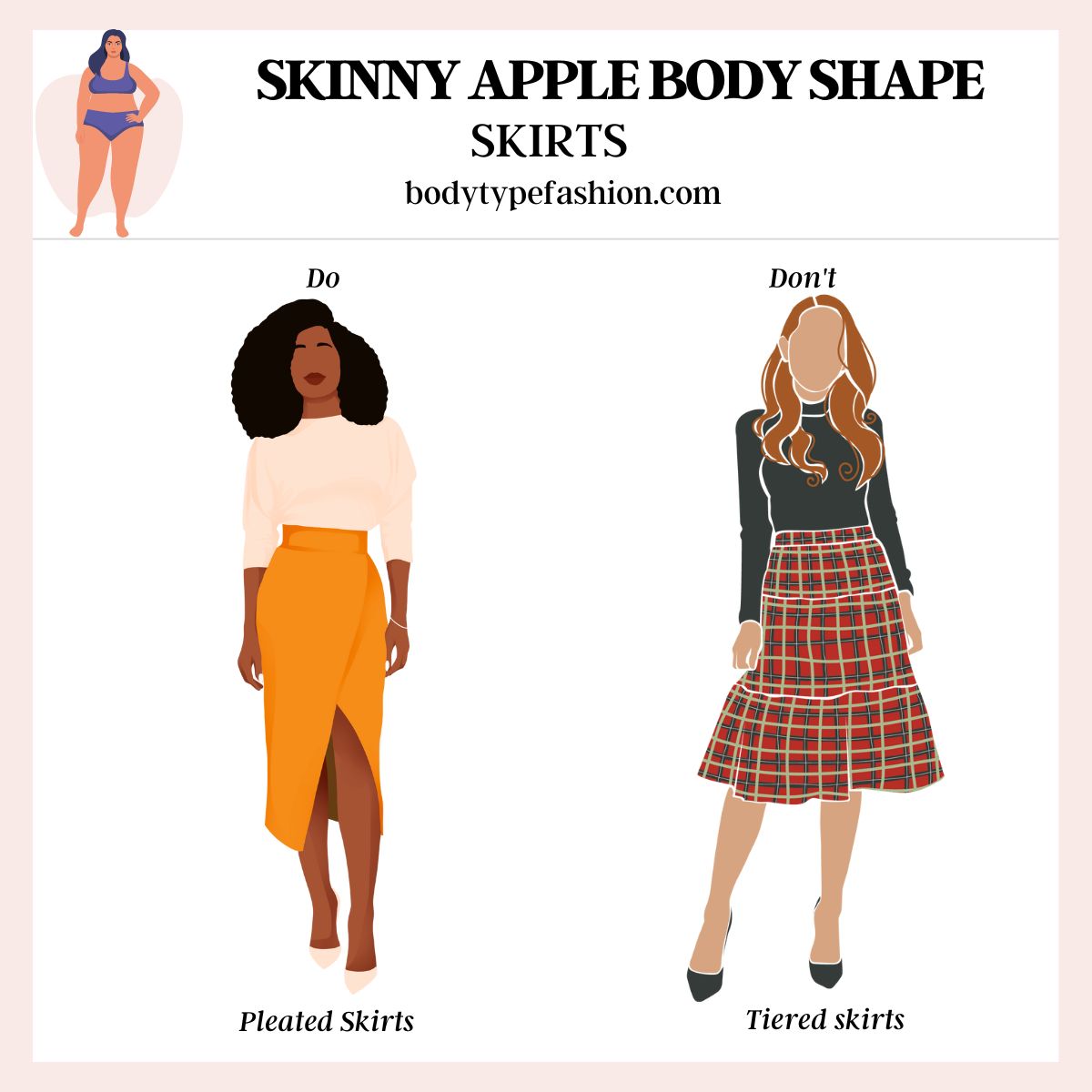 How to dress Skinny Apple Body Shape - Fashion for Your Body Type