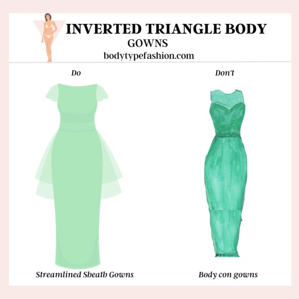 Best Gowns for Inverted Triangle Body Shape - Fashion for Your Body Type