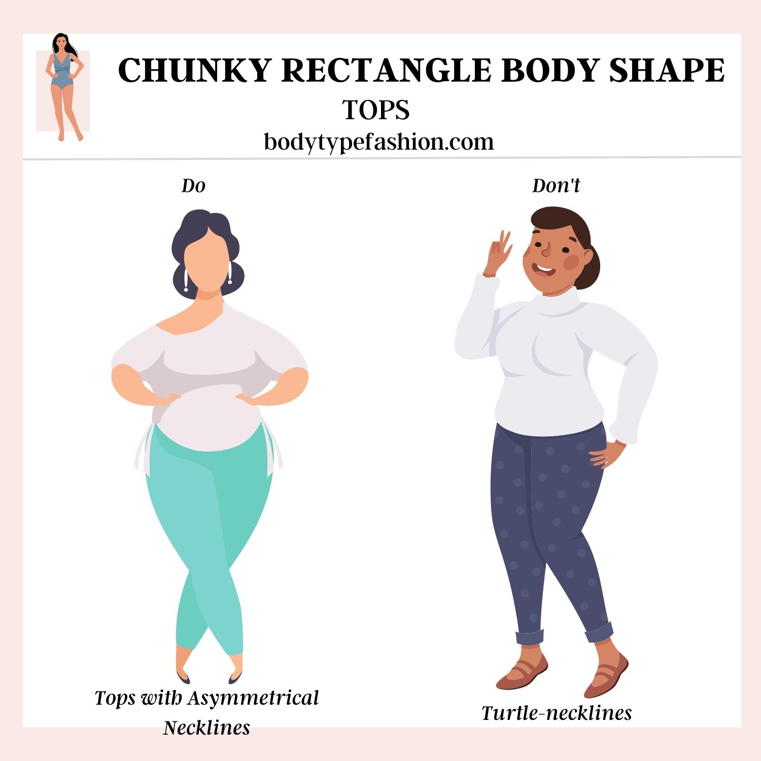 How to Dress Chunky Rectangle Body Shape - Fashion for Your Body Type