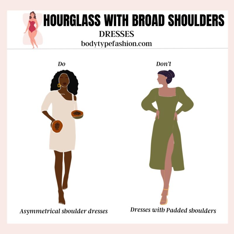 Hourglass with broad shoulders - Fashion for Your Body Type