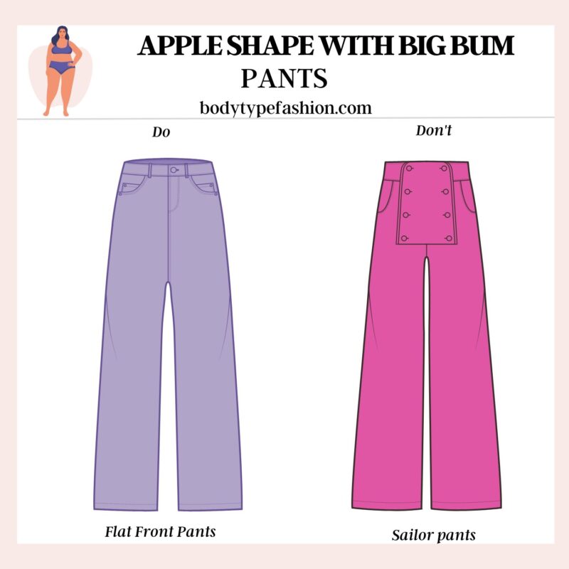 How to Dress an Apple Shape with Big Bum - Fashion for Your Body Type