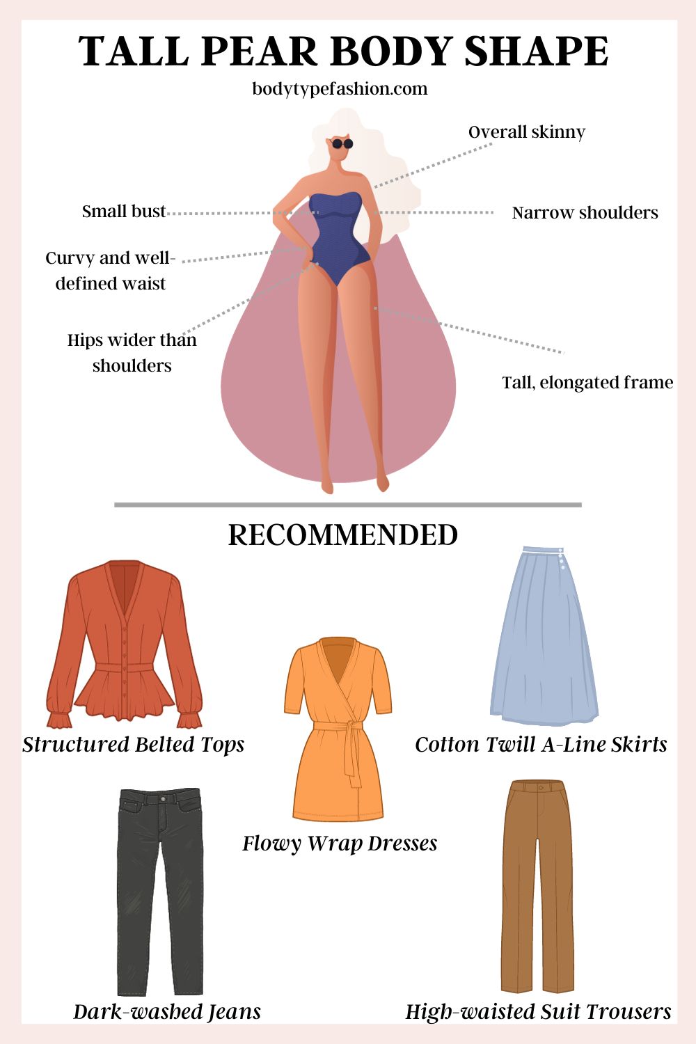 How to Dress a Tall Pear Body Shape - Fashion for Your Body Type