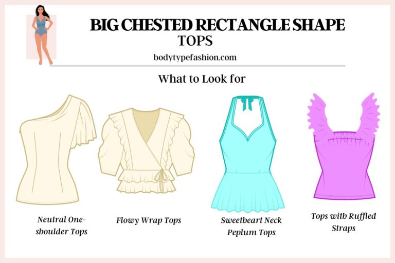 How to dress big chested rectangle shape - Fashion for Your Body Type