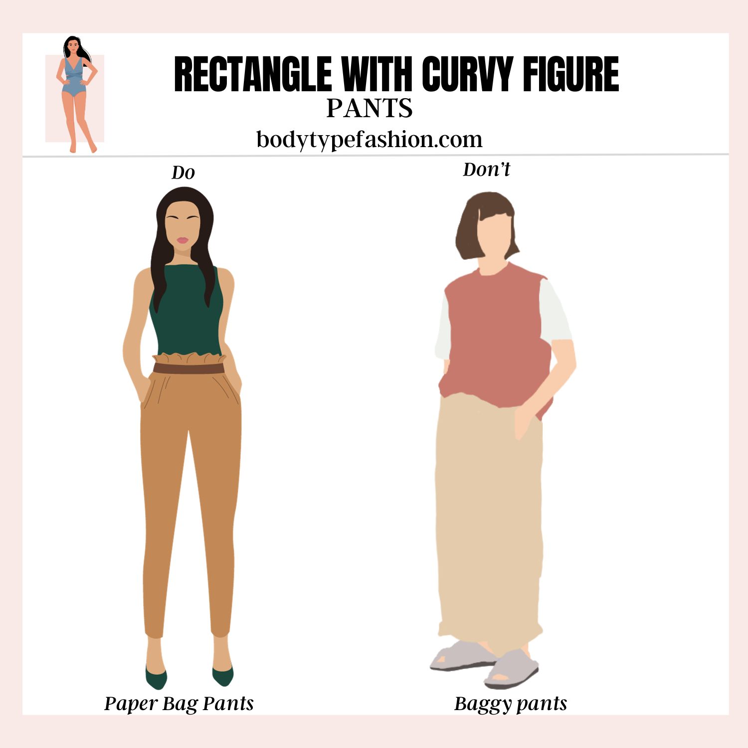 How to Dress Rectangle with Curvy Figure - Fashion for Your Body Type