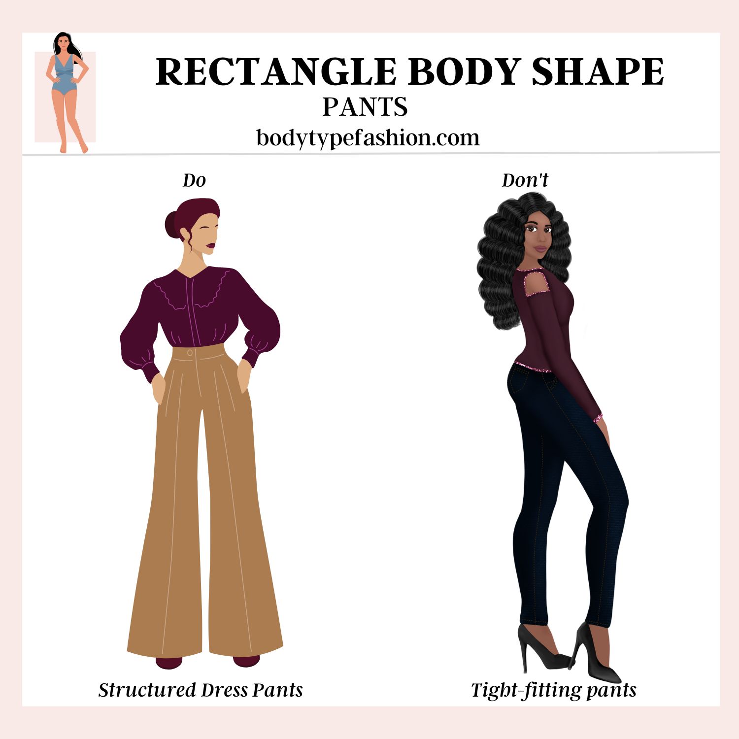 How to Choose Pants for the Rectangle Body Shape - Fashion for Your ...