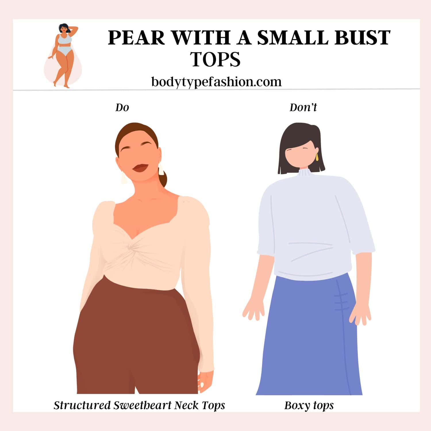 How to Dress Pear with a Small Bust - Fashion for Your Body Type