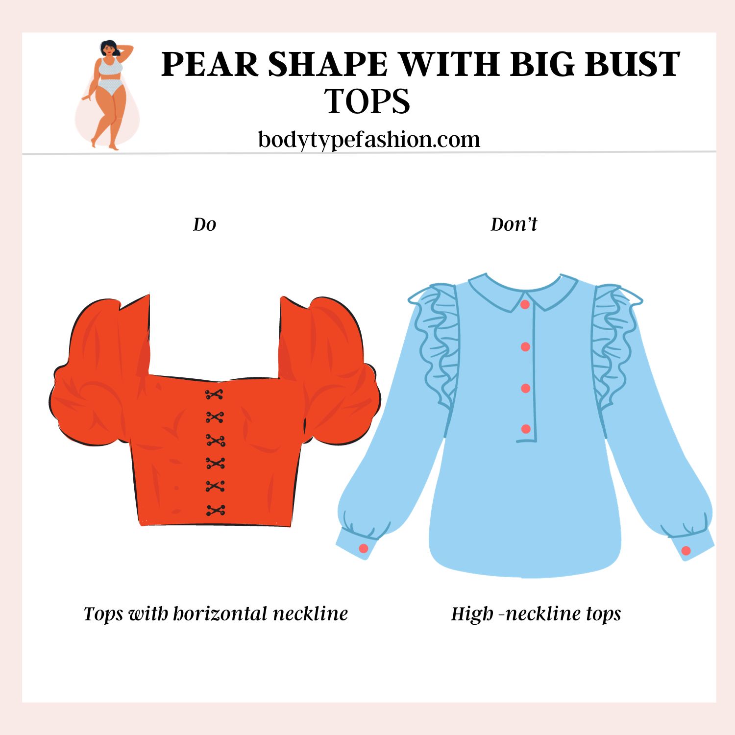 How to Dress Pear Shape with a Big Bust - Fashion for Your Body Type