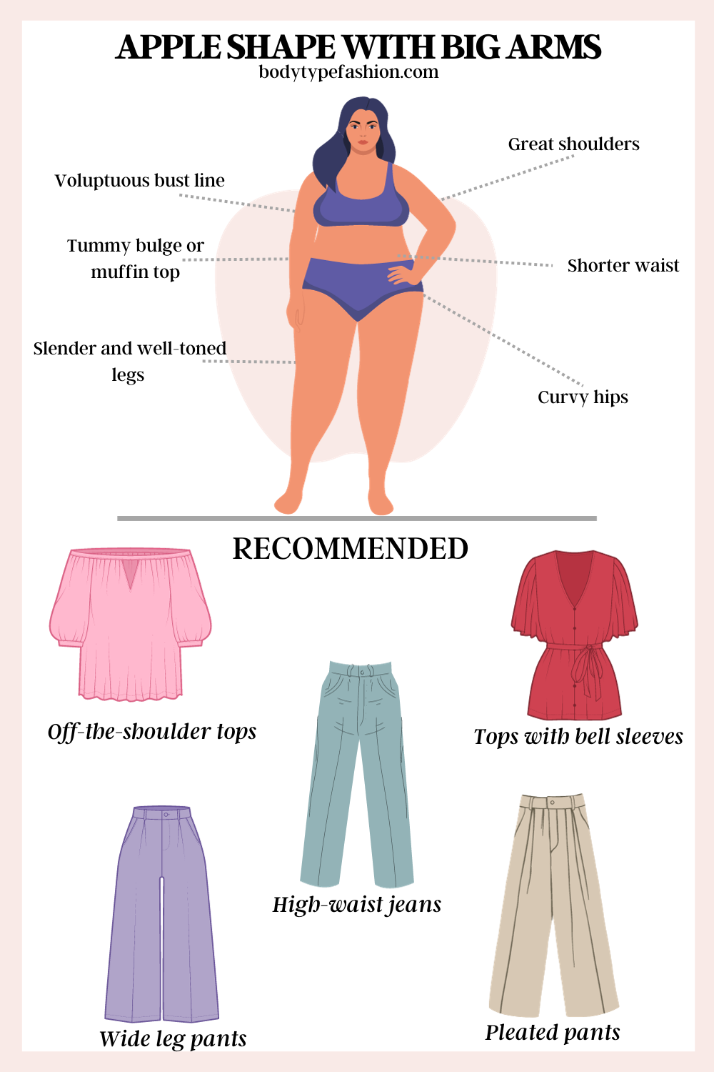 Apple shape with big arms - Fashion for Your Body Type