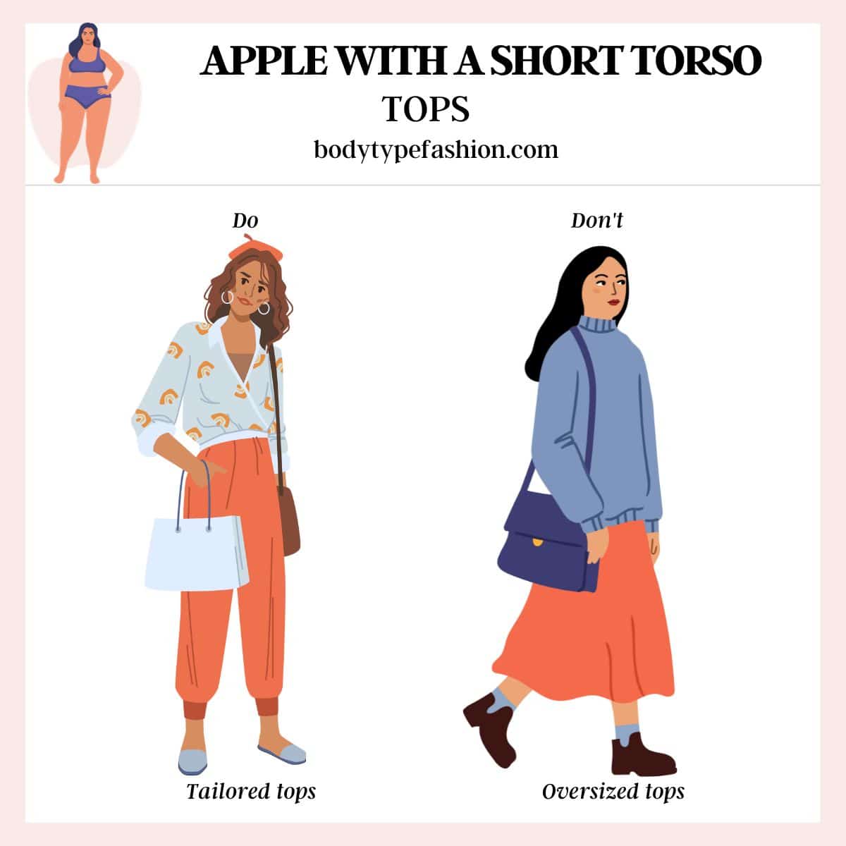 How to Dress Apple Shape with a Short Torso - Fashion for Your Body Type