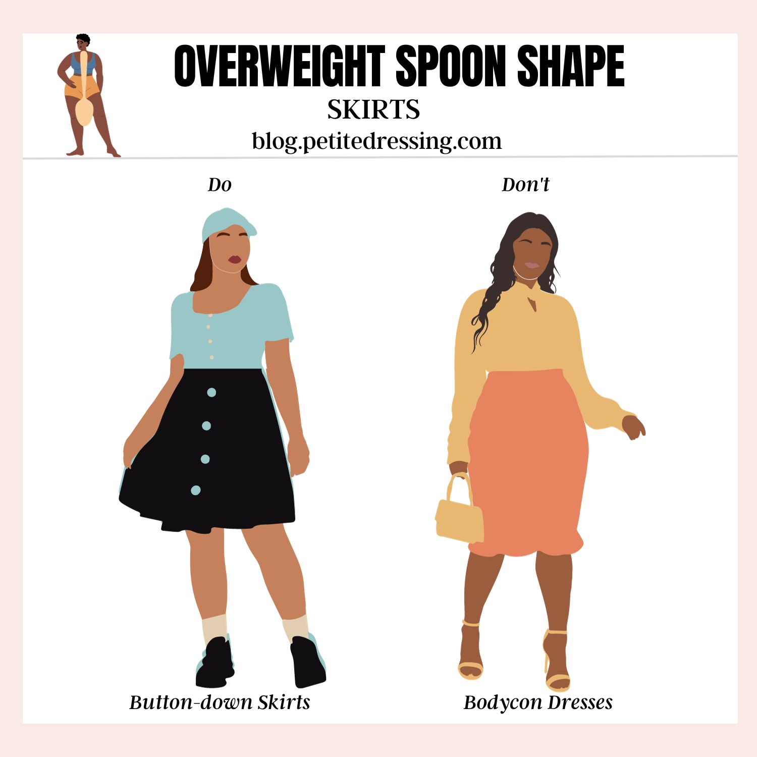How to Dress Overweight Spoon Shape - Fashion for Your Body Type