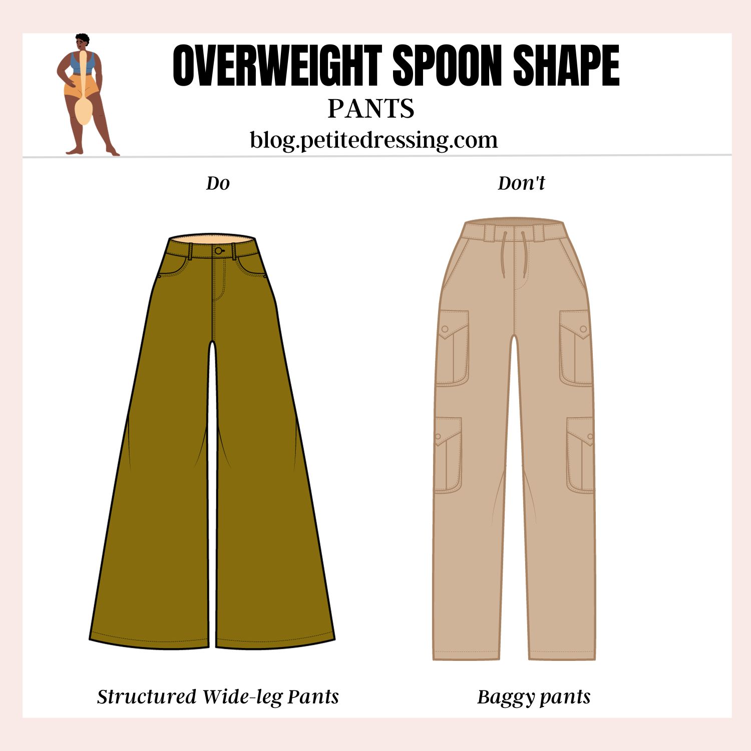 How to Dress Overweight Spoon Shape - Fashion for Your Body Type