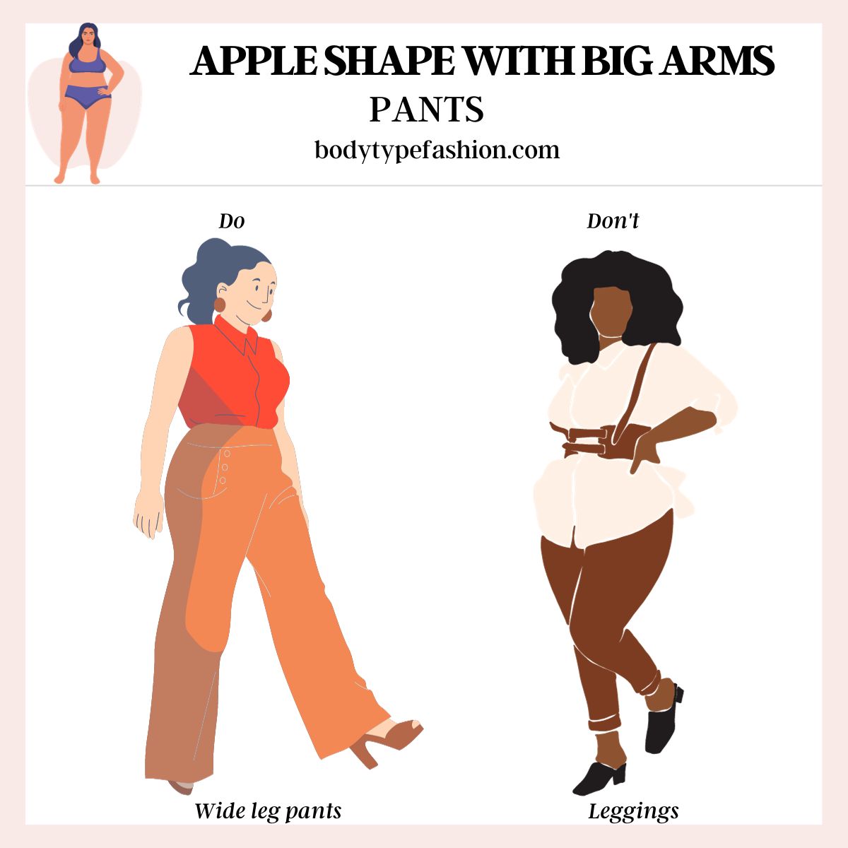 Apple shape with big arms - Fashion for Your Body Type