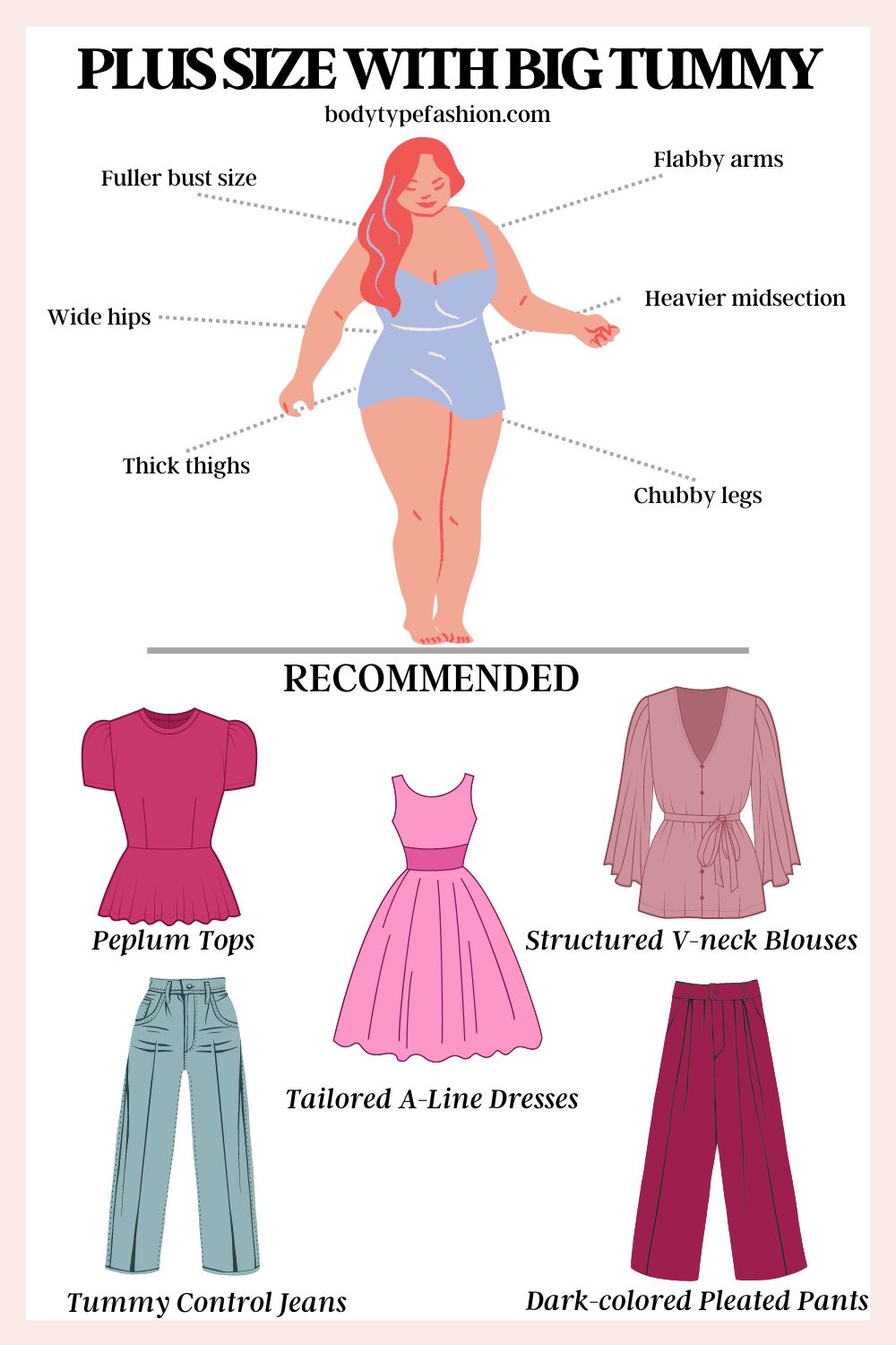 How to Dress Plus Size with Big Tummy - Fashion for Your Body Type